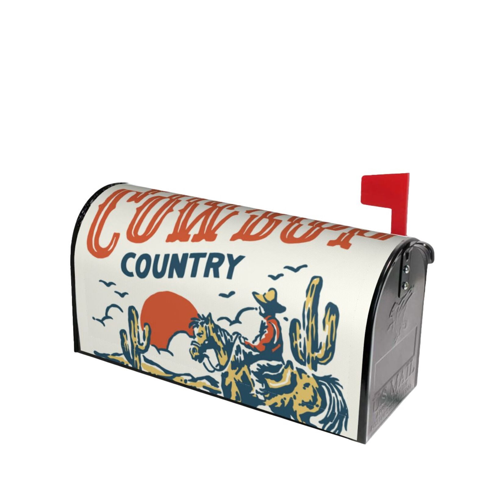 Fotbe Cowboy Rising Horse Mailbox Covers Post Letter Box Cover Garden ...