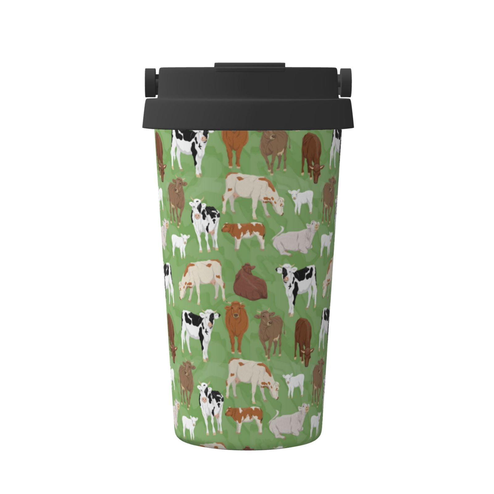 Fotbe Cows And Calves Printed Insulated Travel Coffee Mug Spill Proof ...