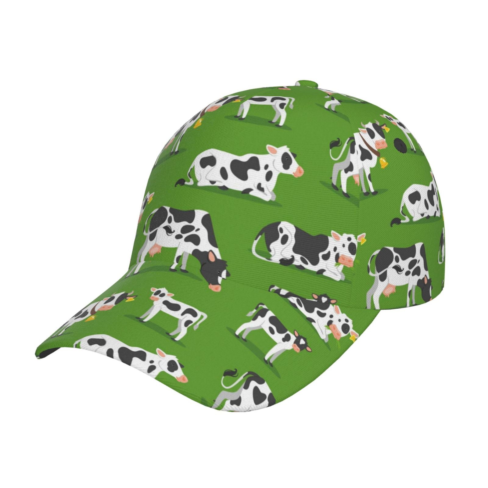 Fotbe Cows With Calfs Green Baseball Cap, Cows With Calfs Green Print Dad Hat,Outdoor Hat ...