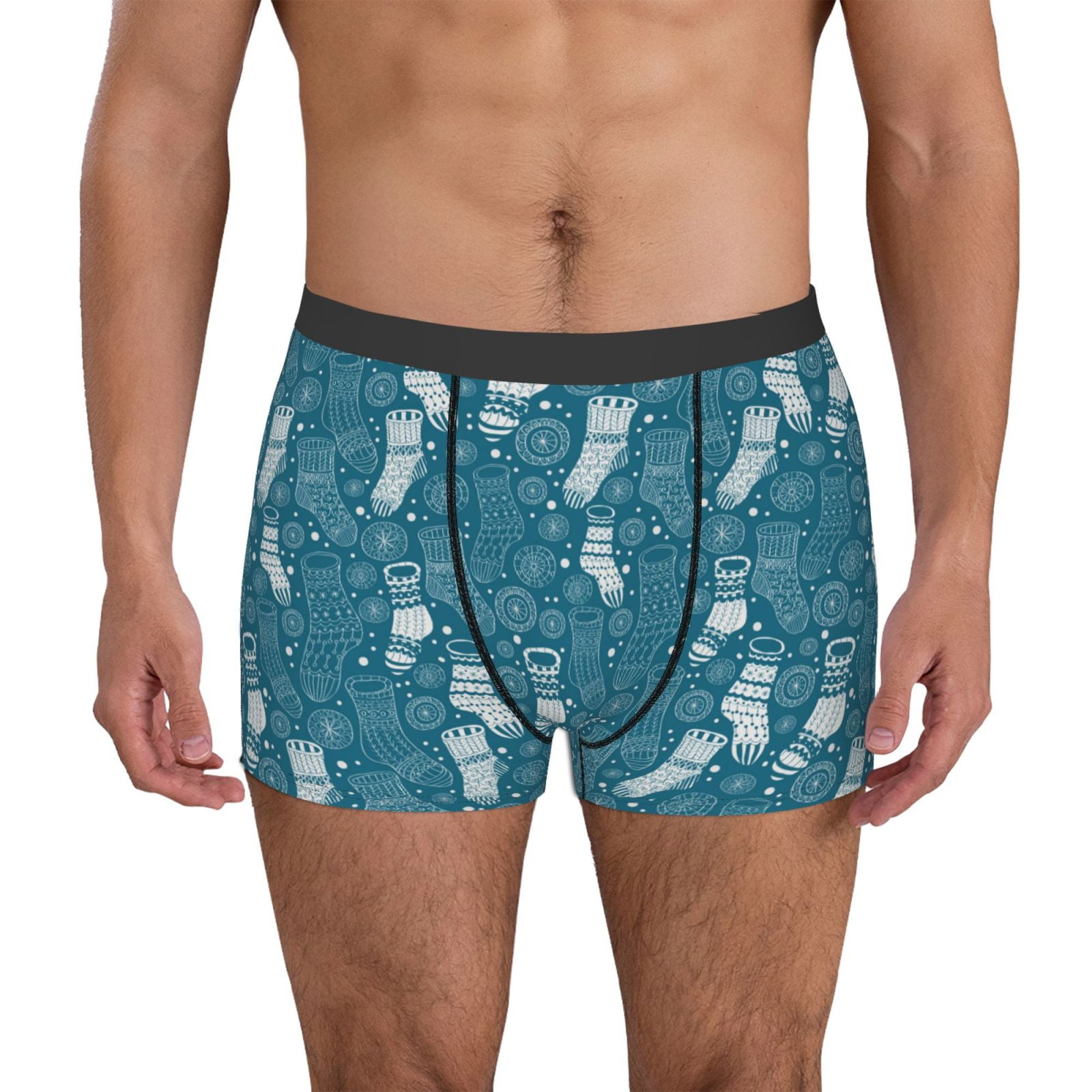 Fotbe Cozy Winter Socks Pattern Men’s Total Support Pouch Boxer Briefs ...