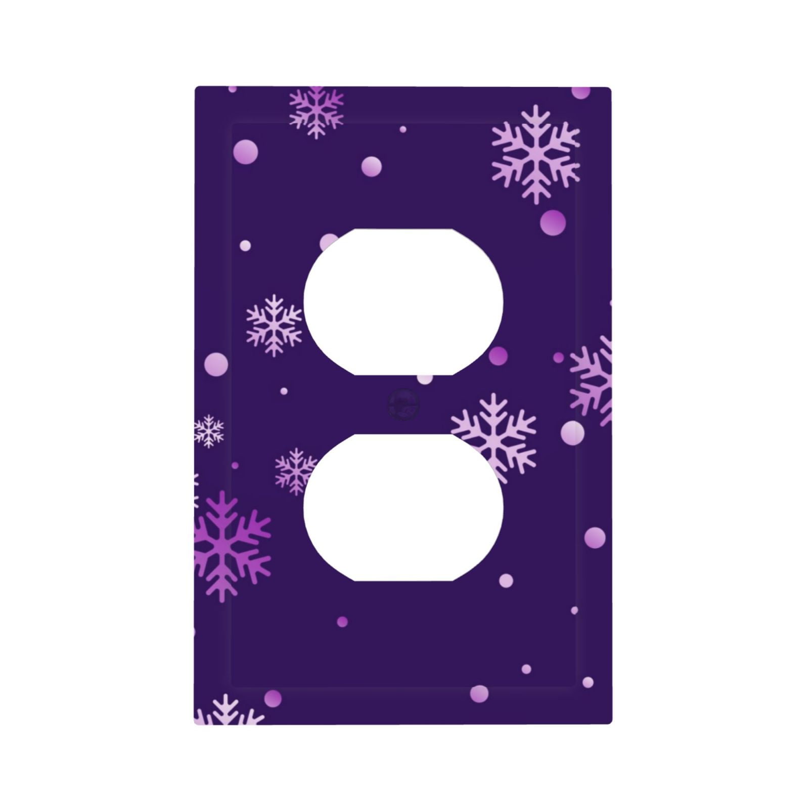 Fotbe Crystal Purple Snowflake Print Duplex Receptacle Wall Plate, 1 ...