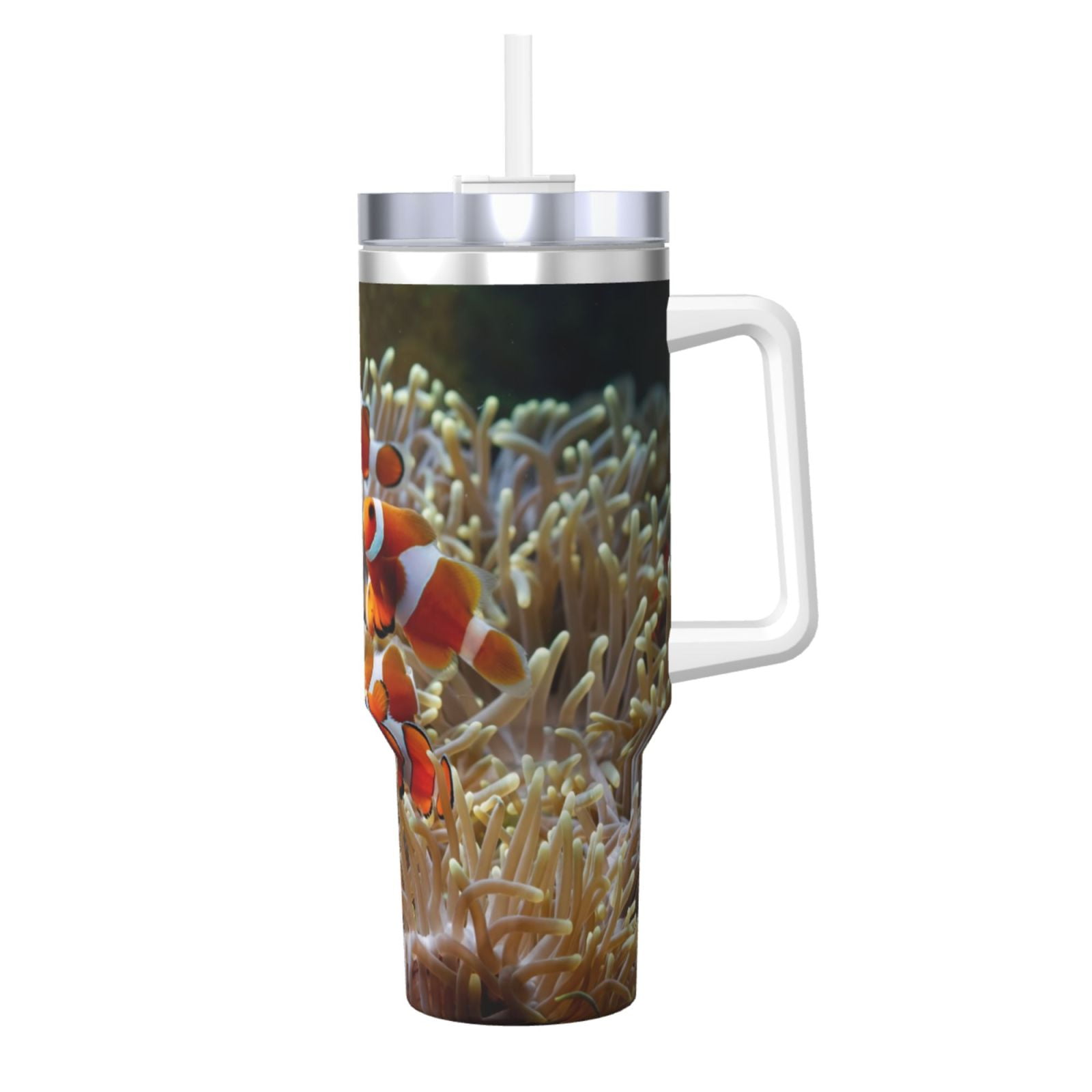 Fotbe Cute Anemone Fish Pattern 40oz Ice Bully With Handle And Straw ...