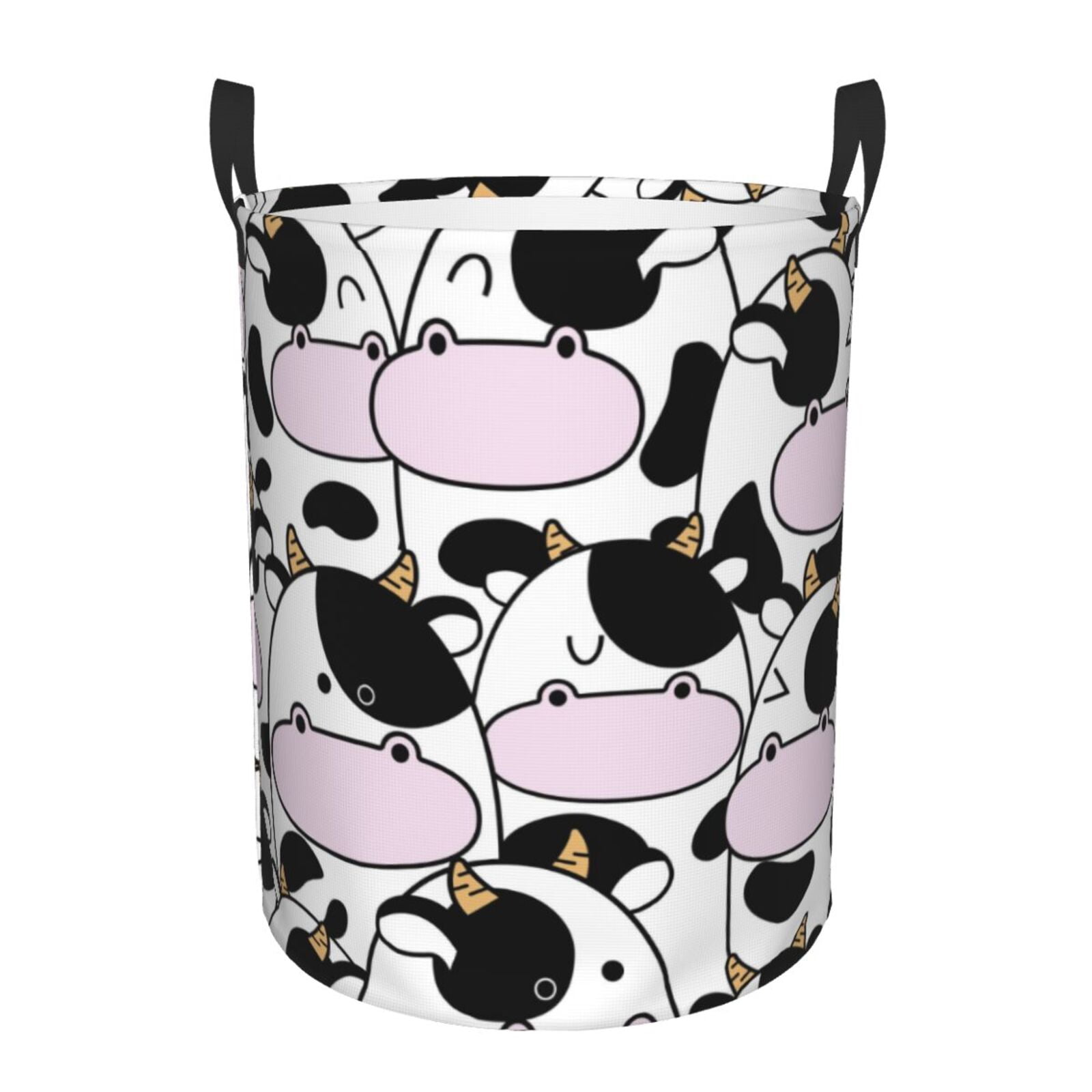 Fotbe Cute Animal with Cow Laundry Basket with Handles, Waterproof ...