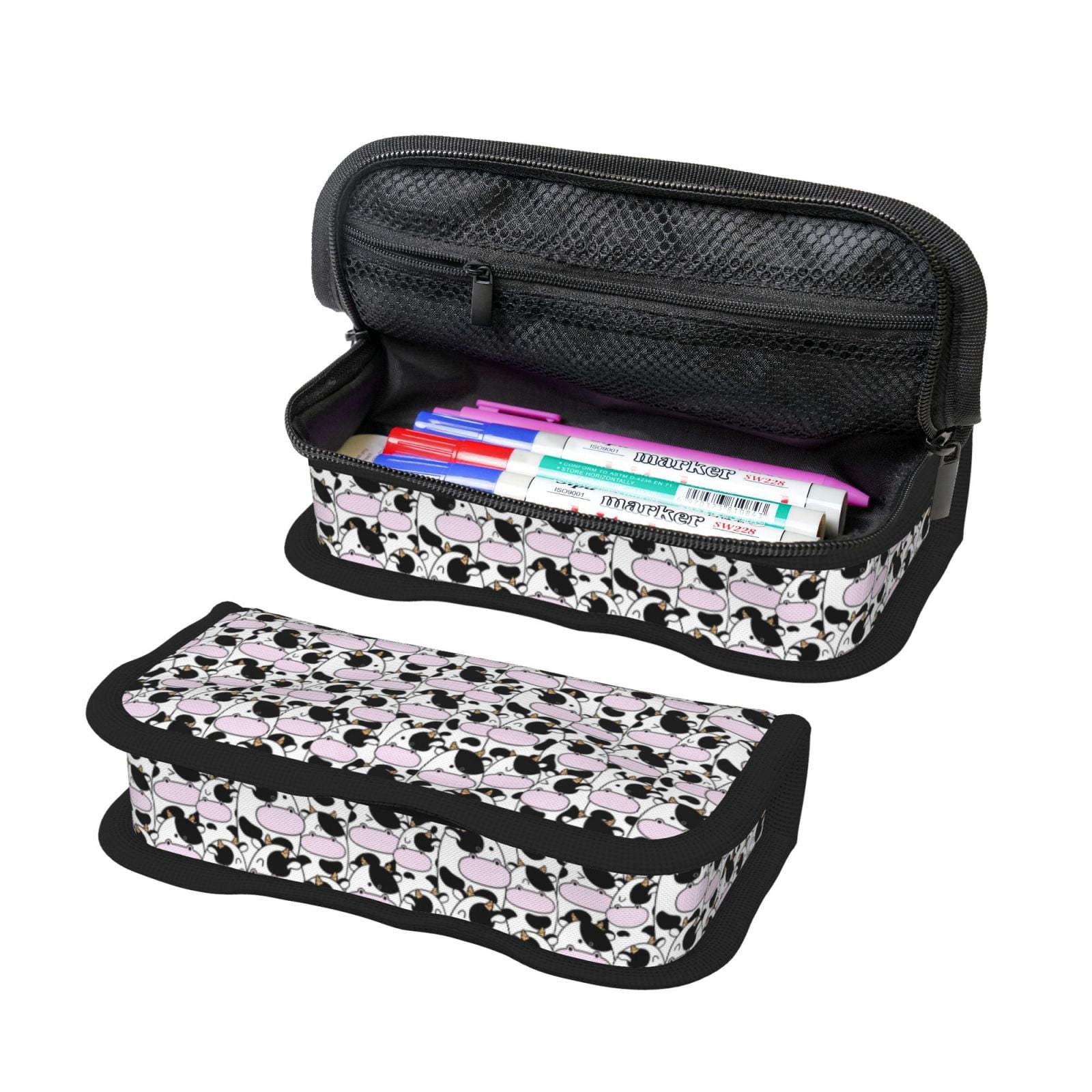 Fotbe Cute Animal with Cow Pattern Pencil Case,Canvas Pen Case, Multi ...
