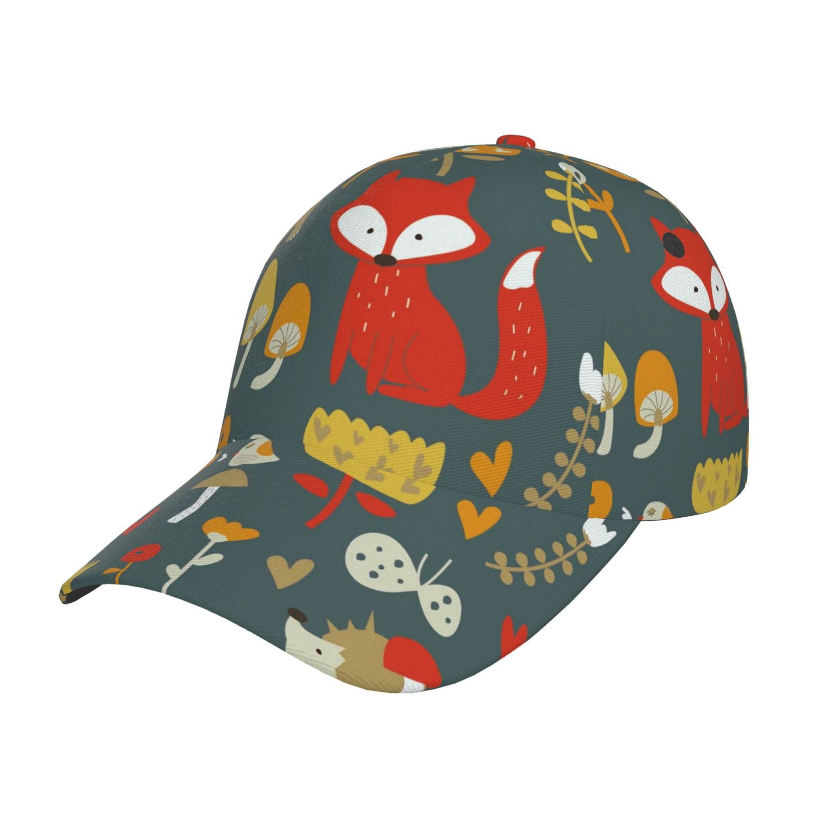 Fotbe Cute Animal Forest Baseball Cap, Cute Animal Forest Print Dad Hat ...