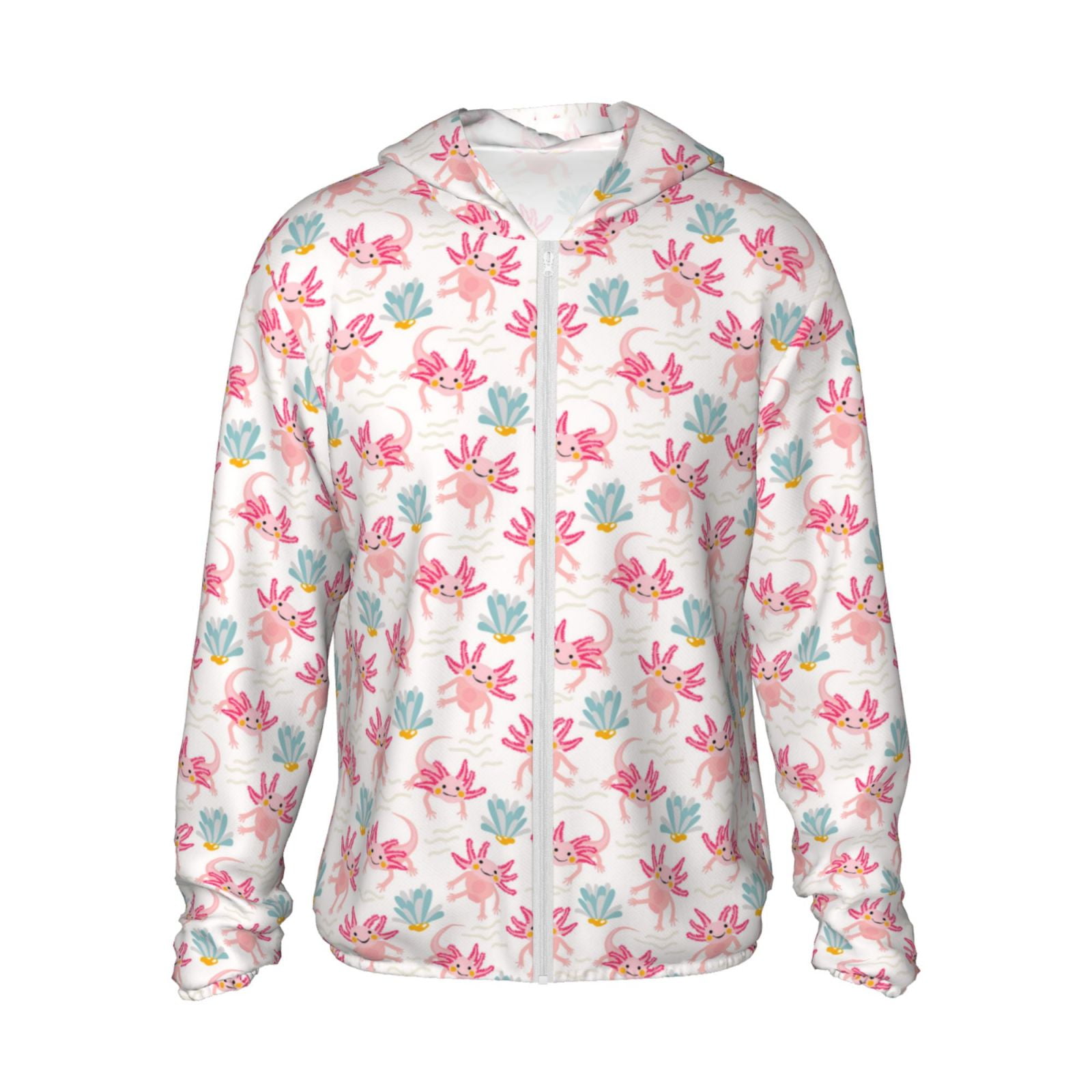 Fotbe Cute Axolotl Men's Women's UPF 50+ Sun Protection Jacket Hooded ...