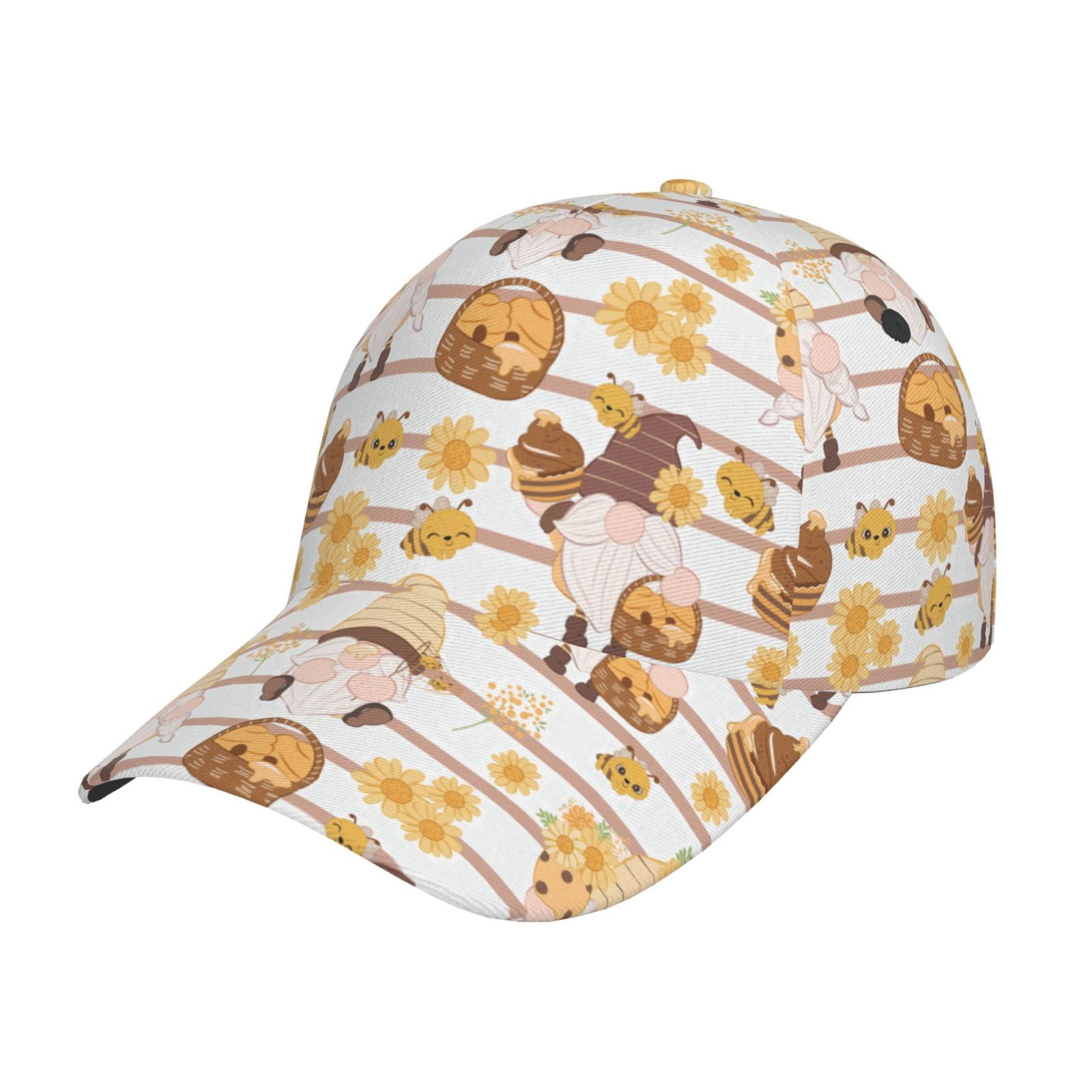 Fotbe Cute Bee Gnome Baseball Cap, Cute Bee Gnome Print Dad Hat,Outdoor ...