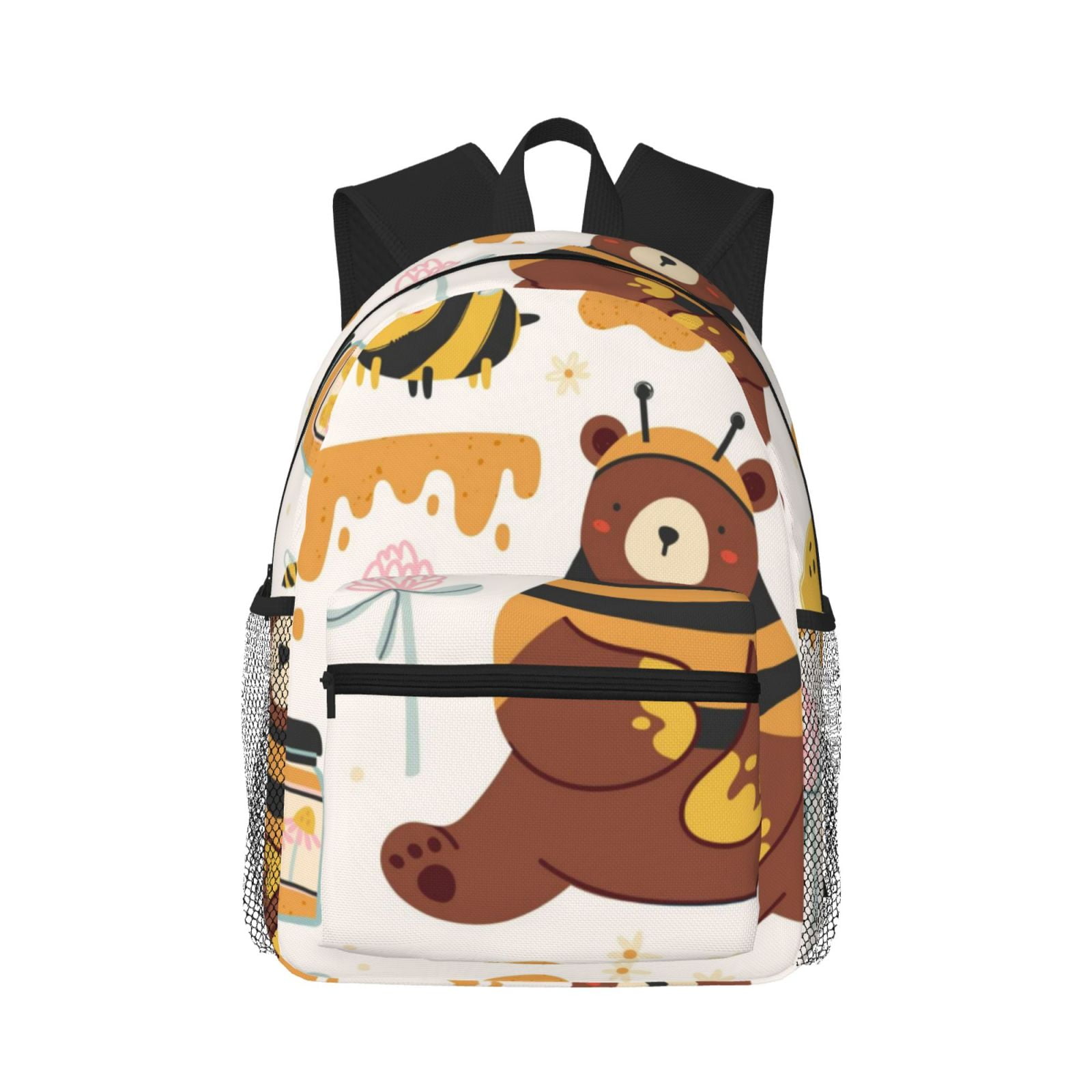 Fotbe Cute Bee Honey Jar Hive Bear Lightweight Casual Laptop Backpack ...