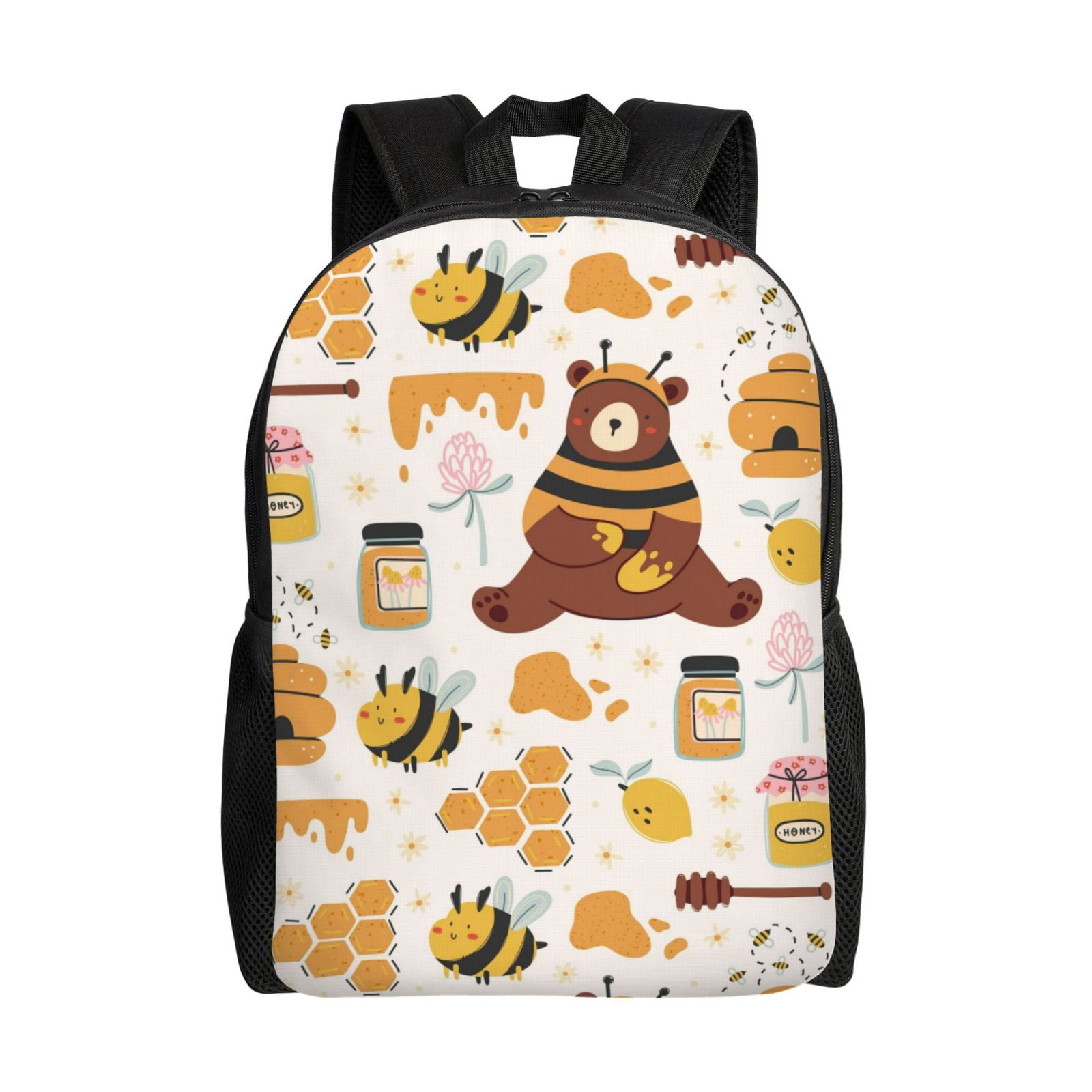 Fotbe Cute Bee Honey Jar Hive Bear Travel Laptop Backpack, Business ...