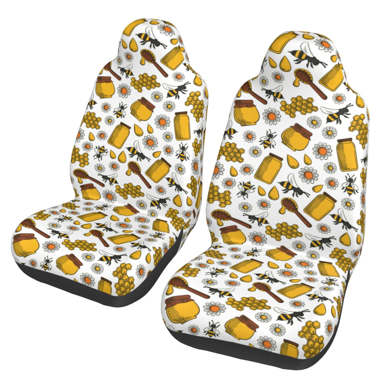Fotbe Cute Bee Pattern Automotive Seat Covers for Cars Trucks and SUVs ...