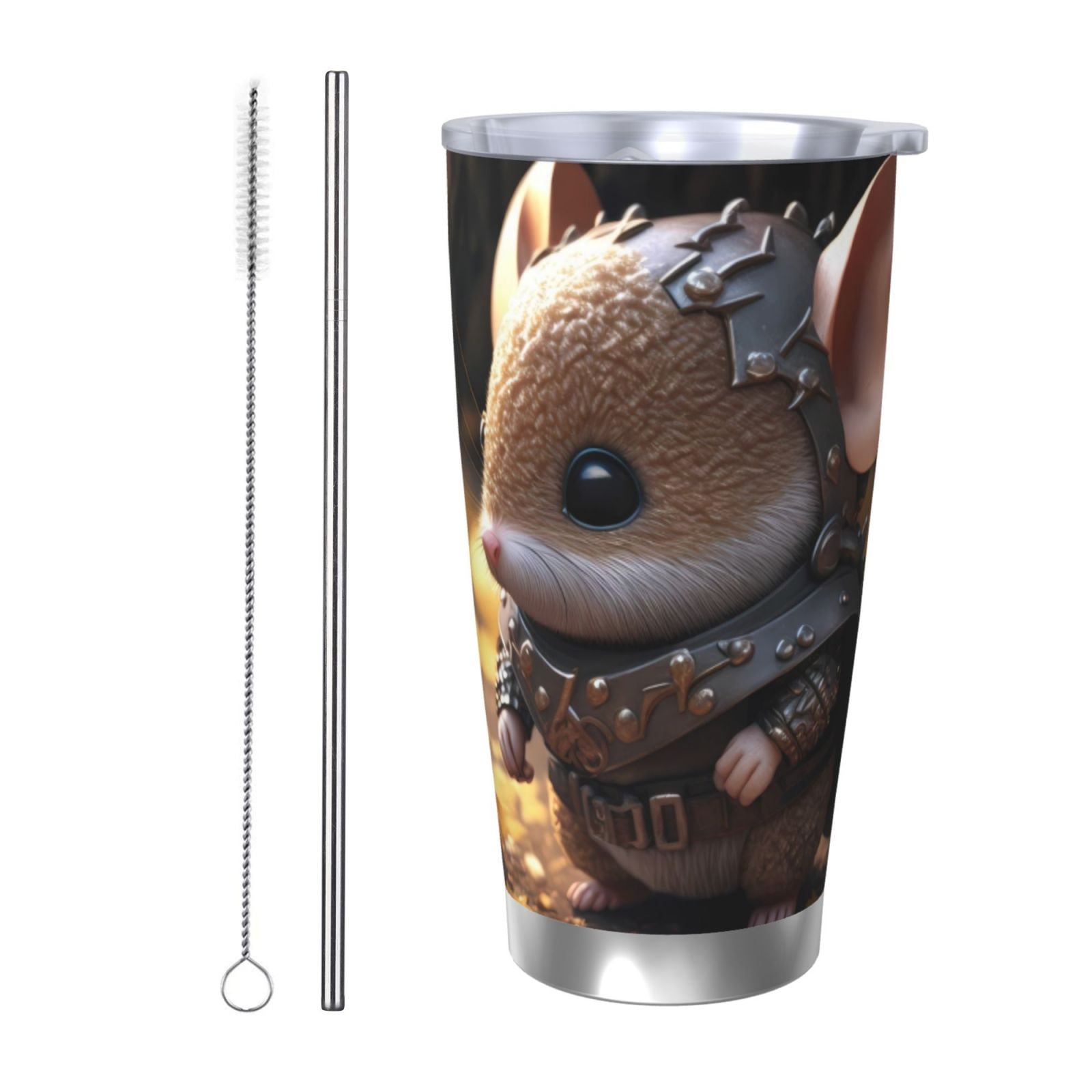 Fotbe Cute Big-Eared Mouse Pattern 20 oz Tumbler Stainless Steel Vacuum ...