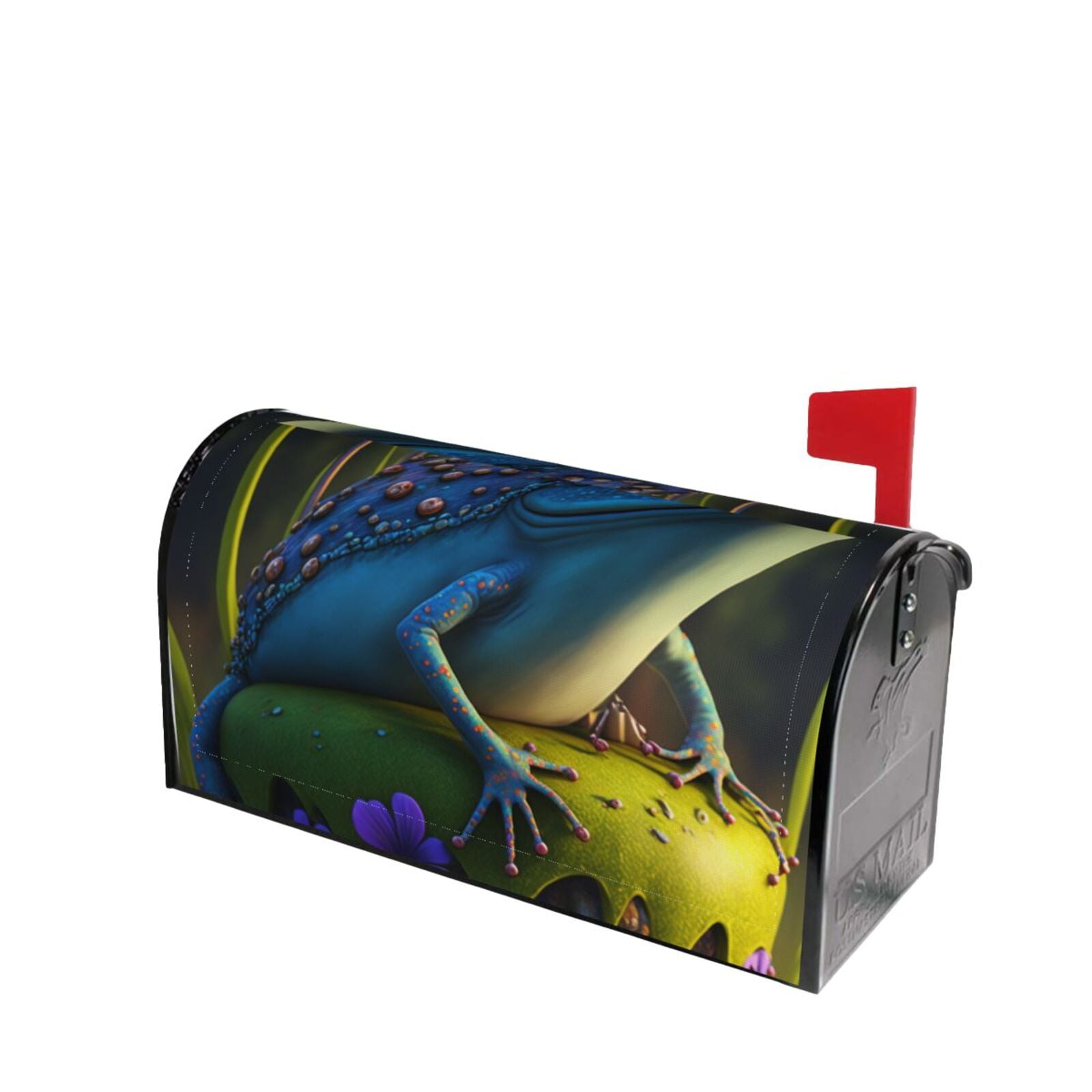 Fotbe Cute Blue Frog Mailbox Covers Post Letter Box Cover Garden Decor ...