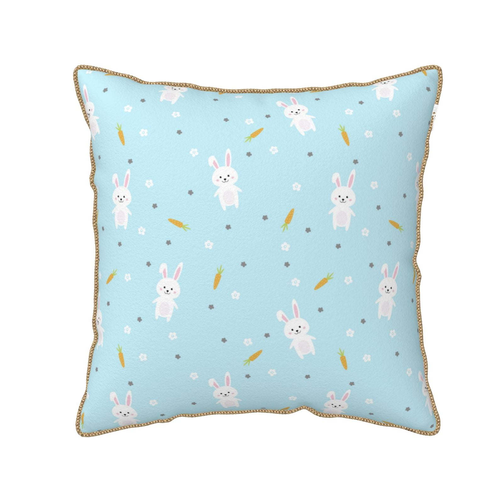 Fotbe Cute Bunny Pattern Velvet Decorative Throw Pillow Covers with ...