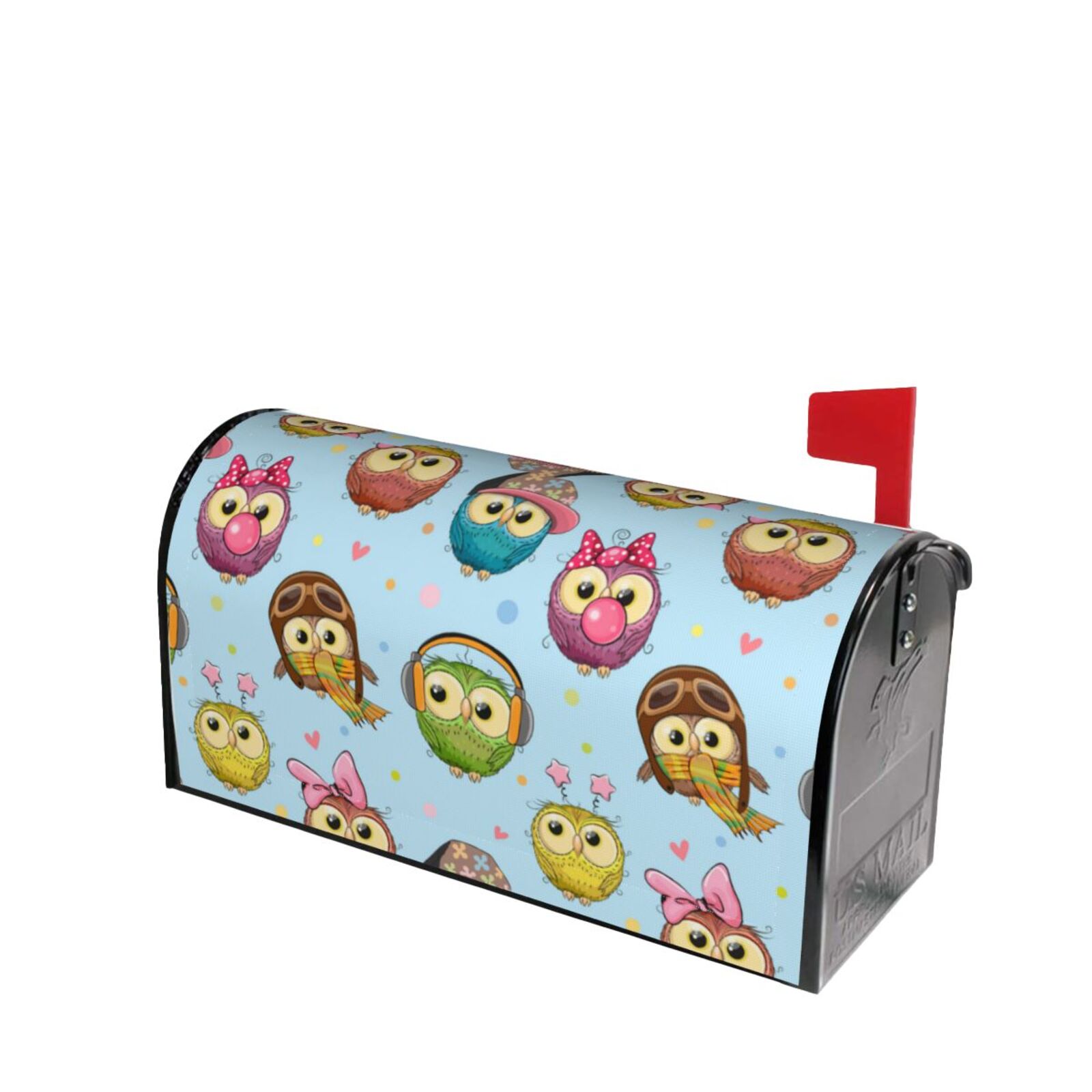 Fotbe Cute Cartoon Owls 3 Mailbox Covers Post Letter Box Cover Garden ...