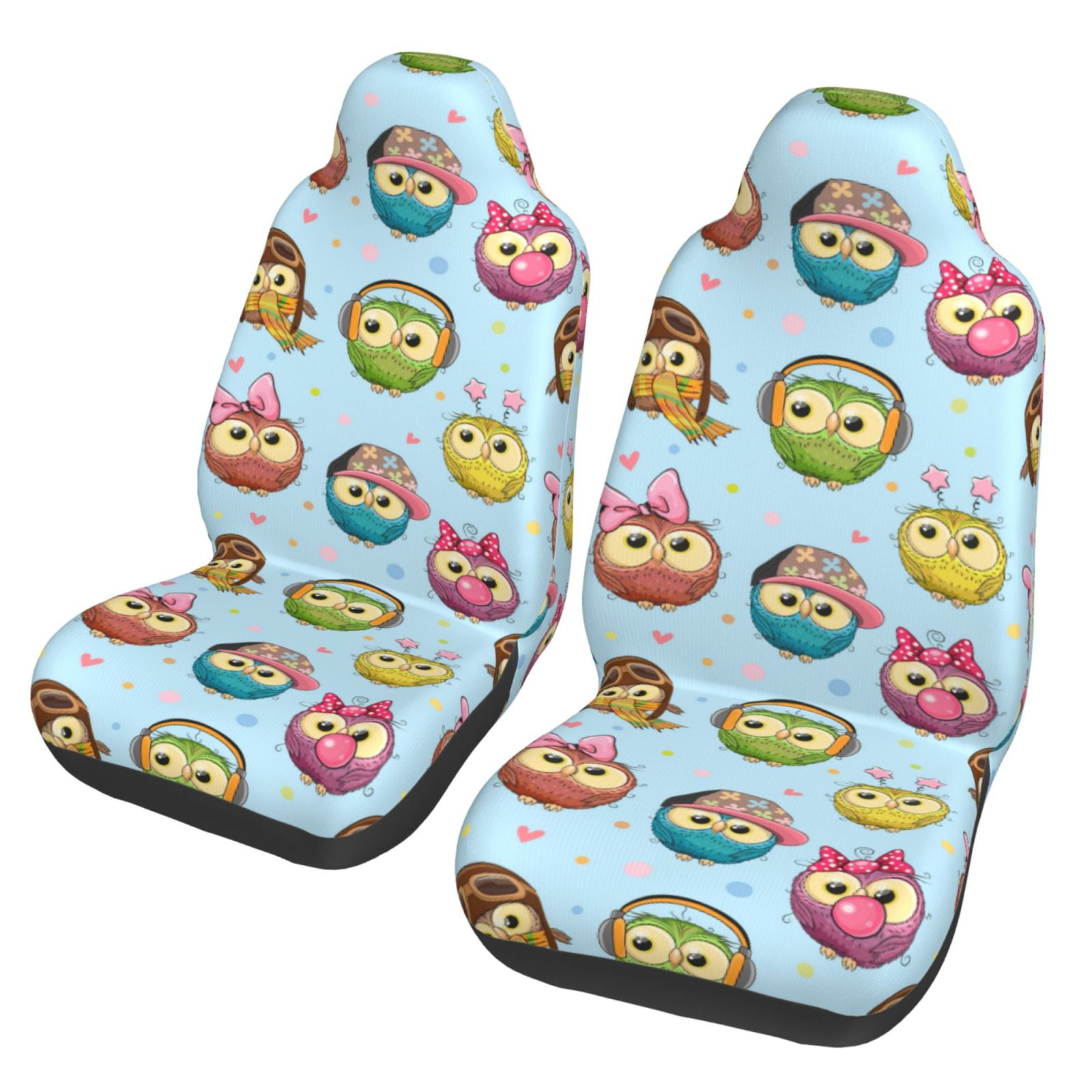 Fotbe Cute Cartoon Owls 3 Pattern Automotive Seat Covers for Cars ...