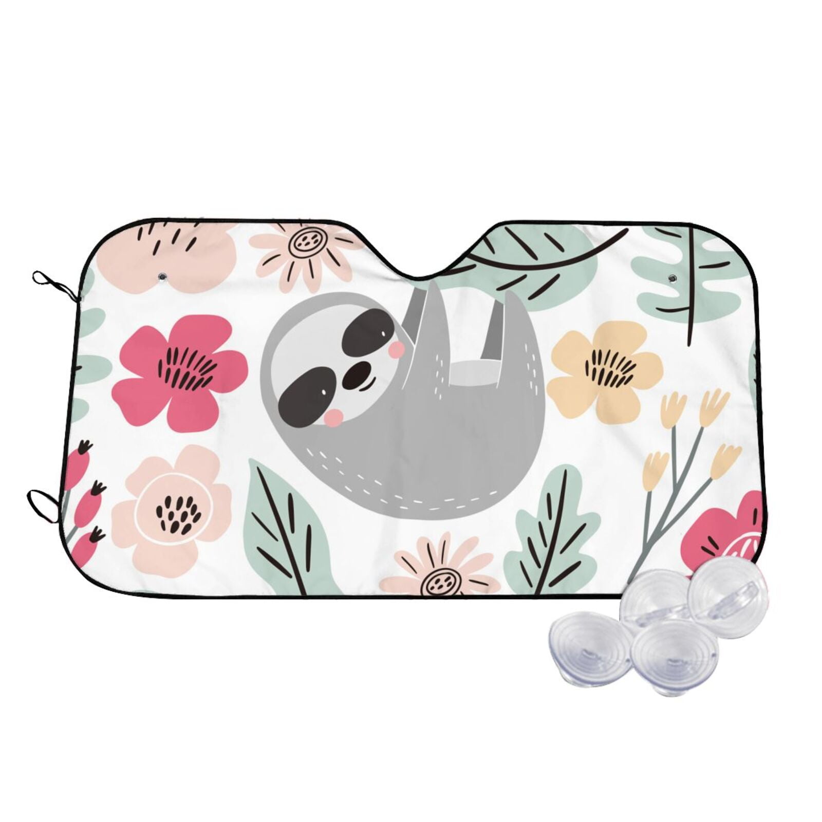 Fotbe Cute Cartoon Sloth Car Windshield Sunshade | Sun Visor Protector ...