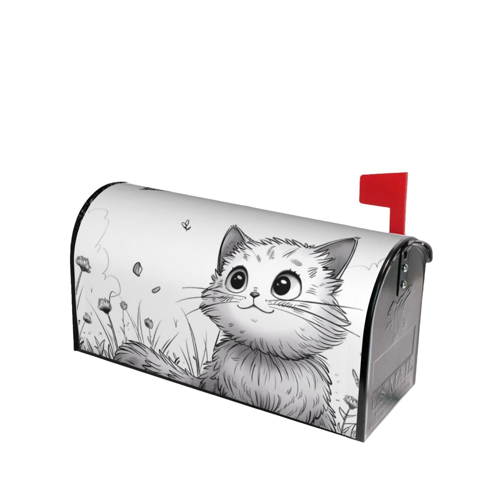 Fotbe Cute Cat Meadow Sketch Mailbox Covers Post Letter Box Cover ...