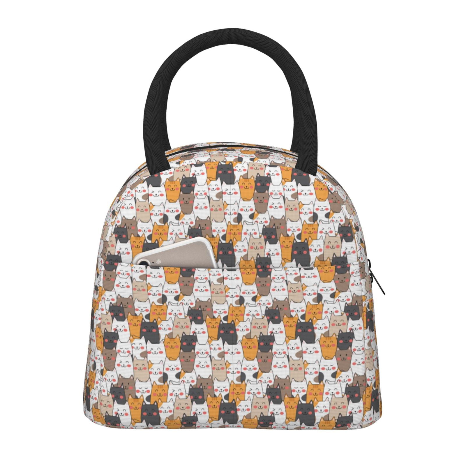 Fotbe Cute Cats Pattern Lunch Bag, Insulated Lunch Box, Small Leakproof ...