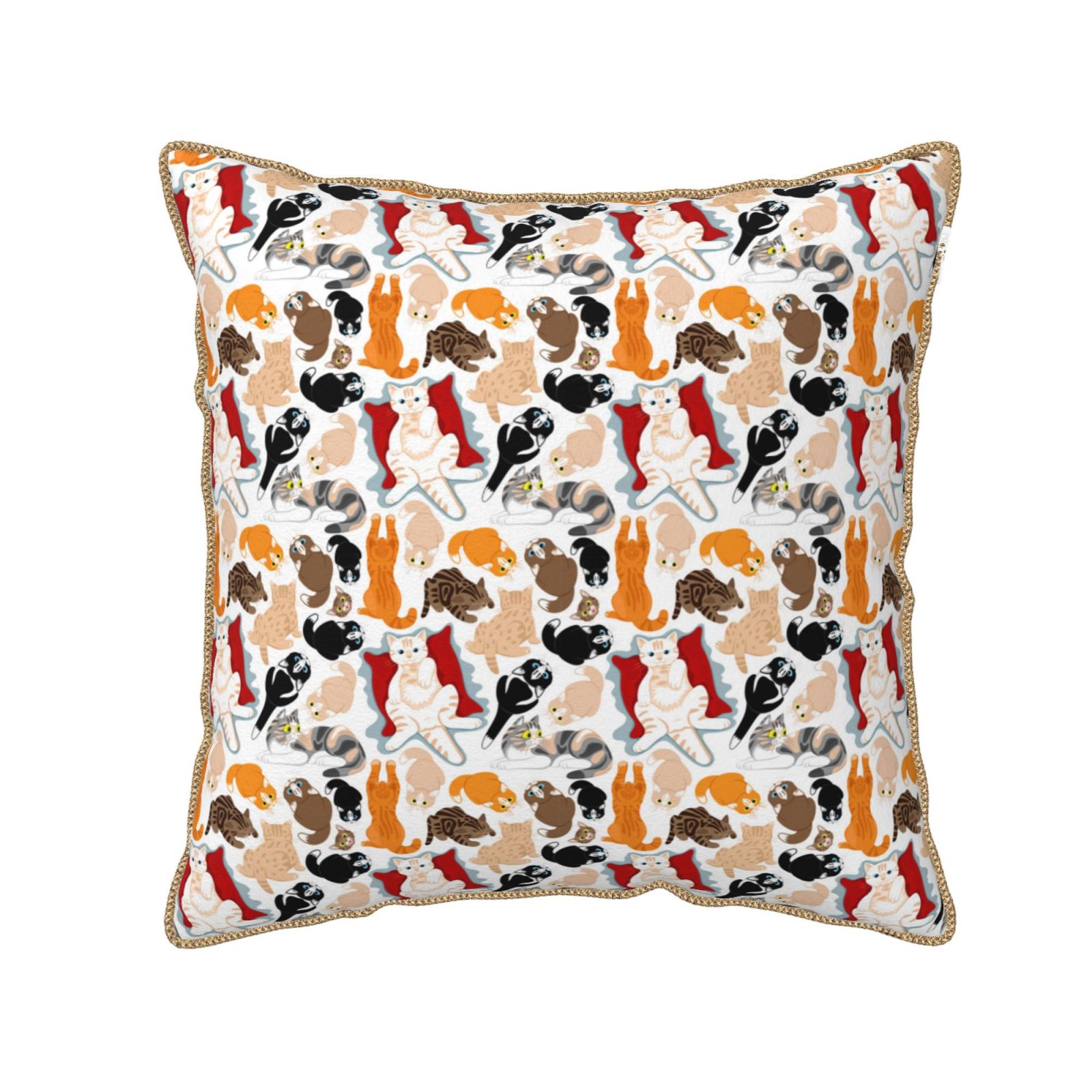 Fotbe Cute Cats Pattern Velvet Decorative Throw Pillow Covers with ...