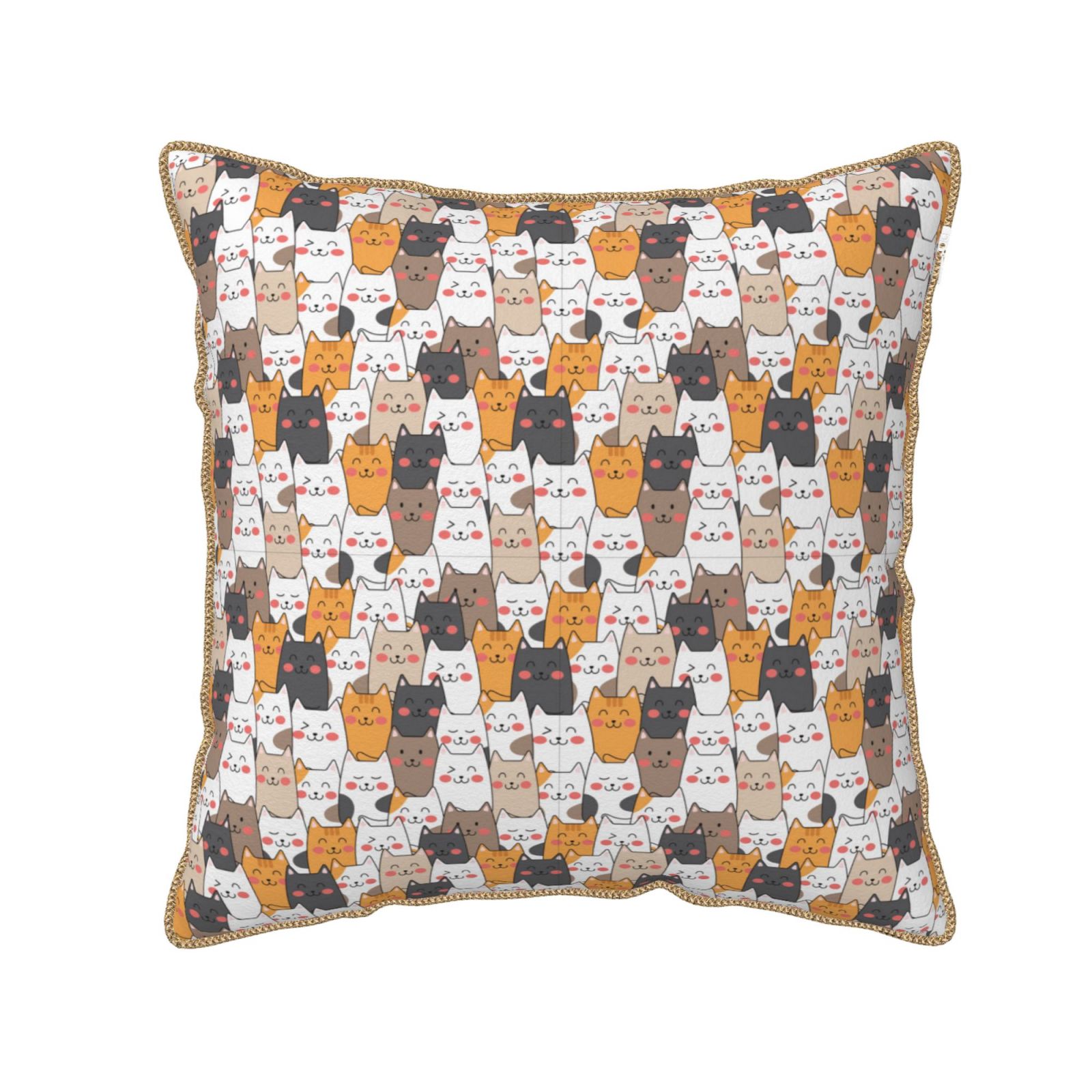 Fotbe Cute Cats Pattern Velvet Decorative Throw Pillow Covers with ...