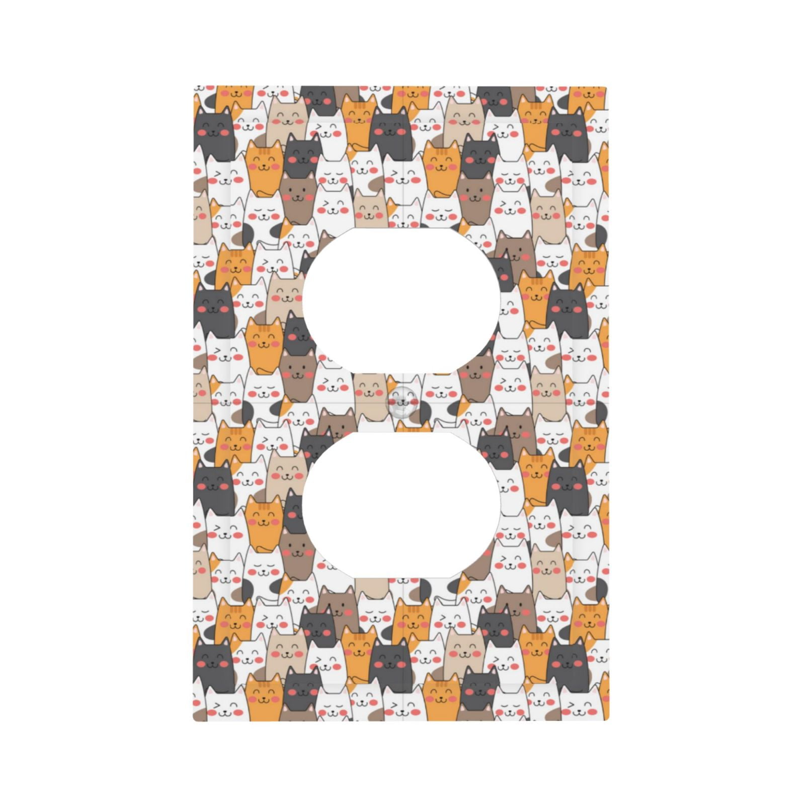 Fotbe Cute Cats Print Duplex Receptacle Wall Plate, 1-Gang 5.0" x3.0 ...