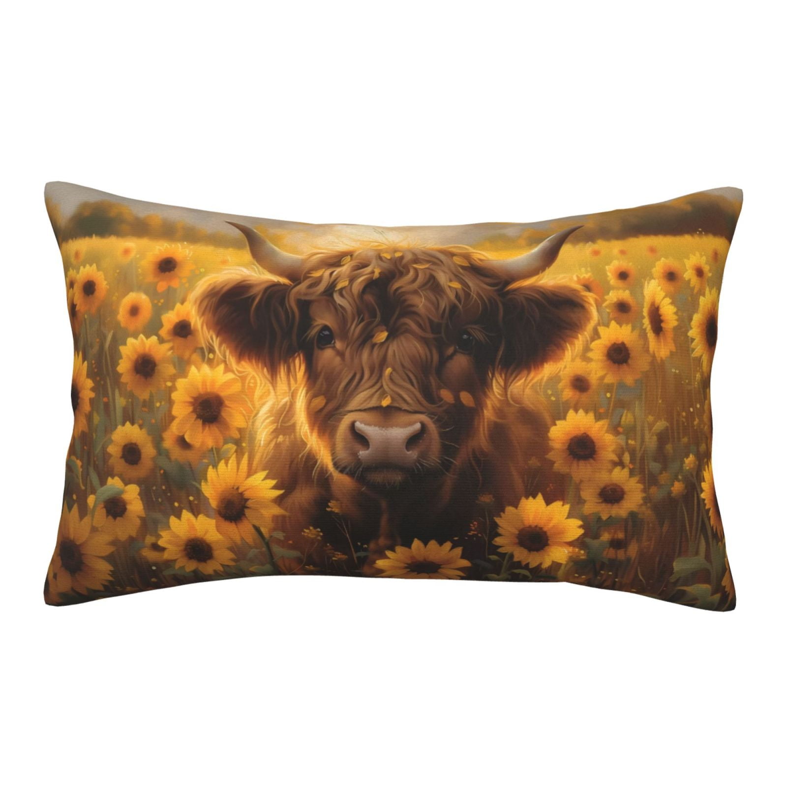 Fotbe Cute Cow Sunflower Field Pillow Cases - Envelope Closure - Luxury ...