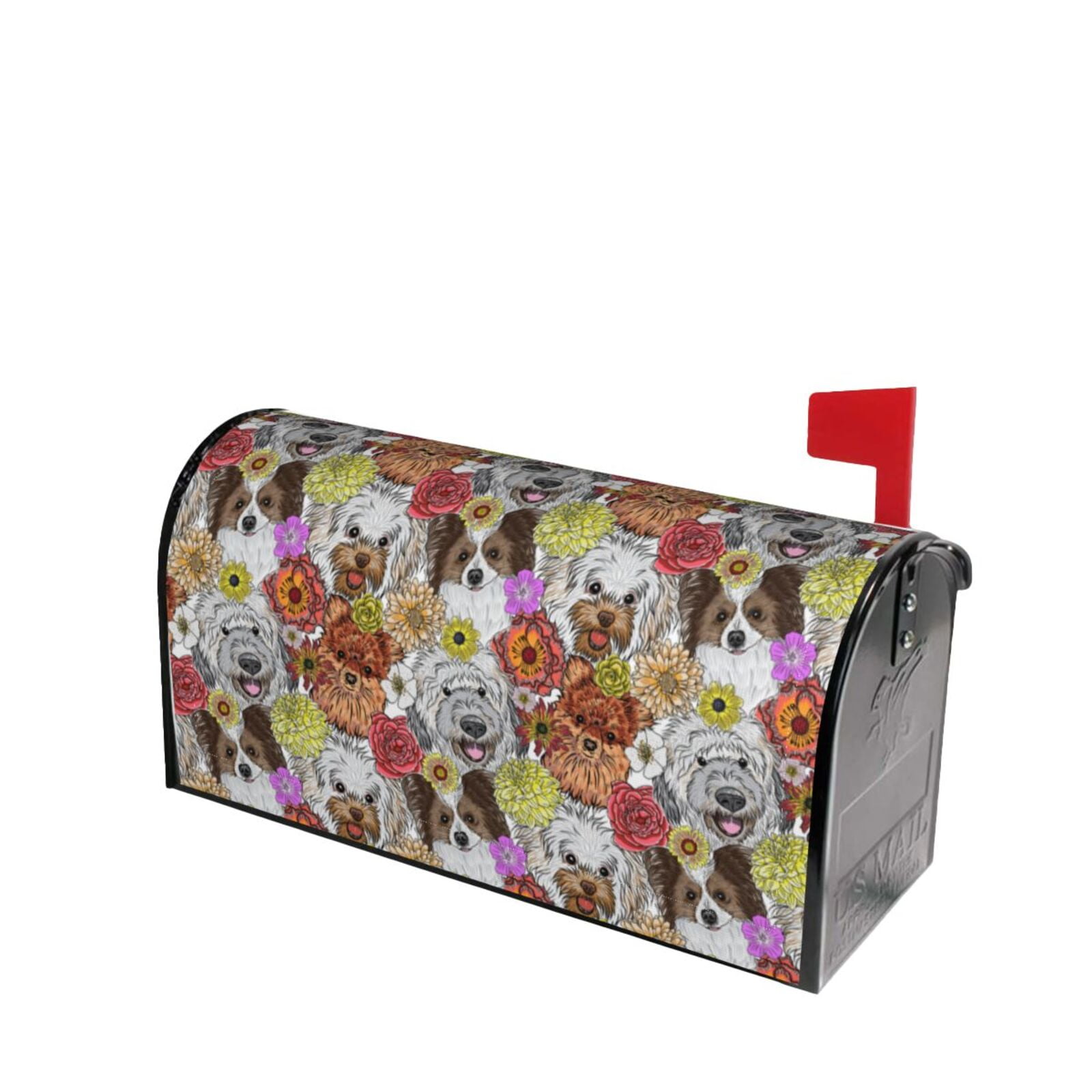 Fotbe Cute Dogs Puppy Mailbox Covers Post Letter Box Cover Garden Decor ...