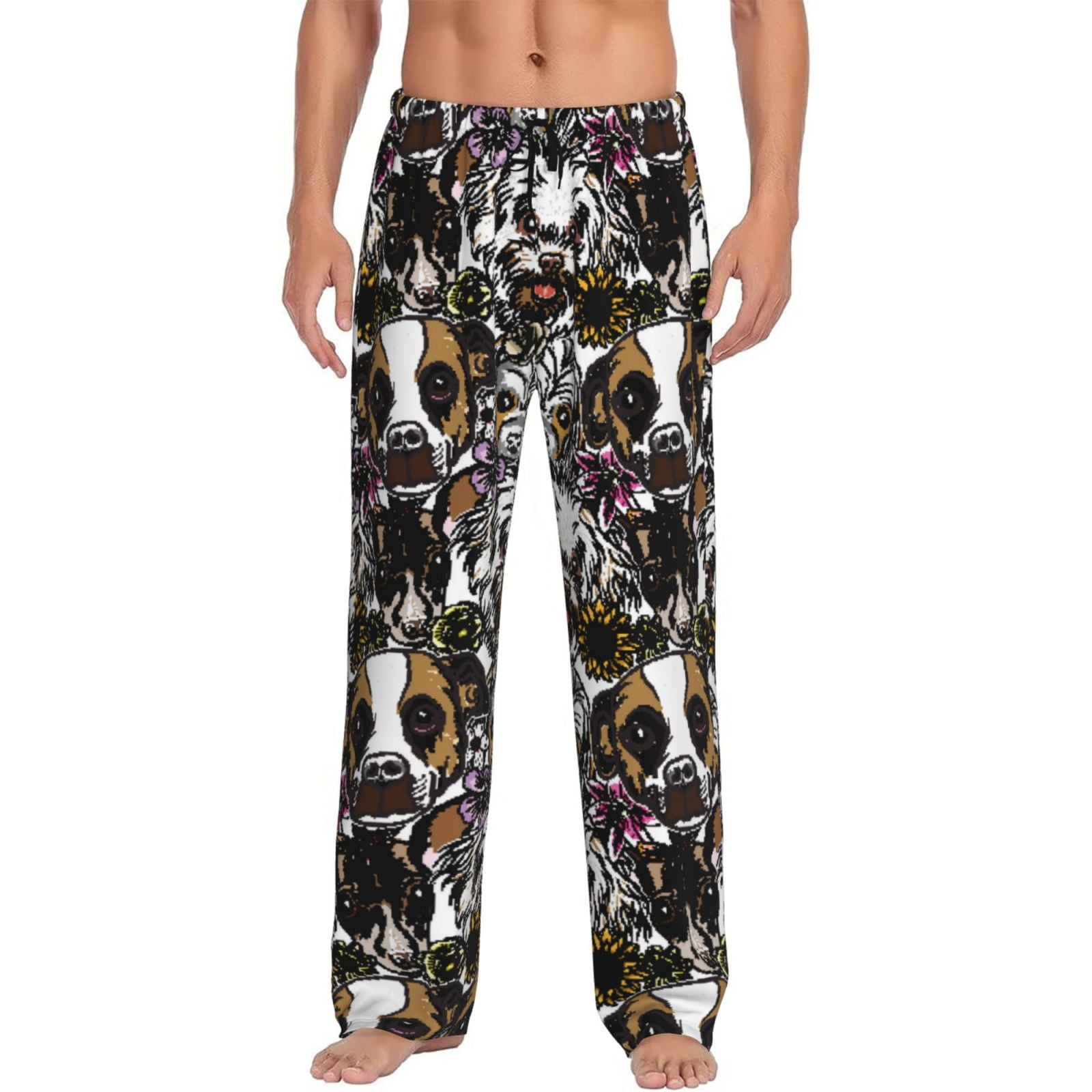 Fotbe Cute Dogs Puppy2 Men's Pajama Pants,Sleepwear Pants,Pj Bottoms ...
