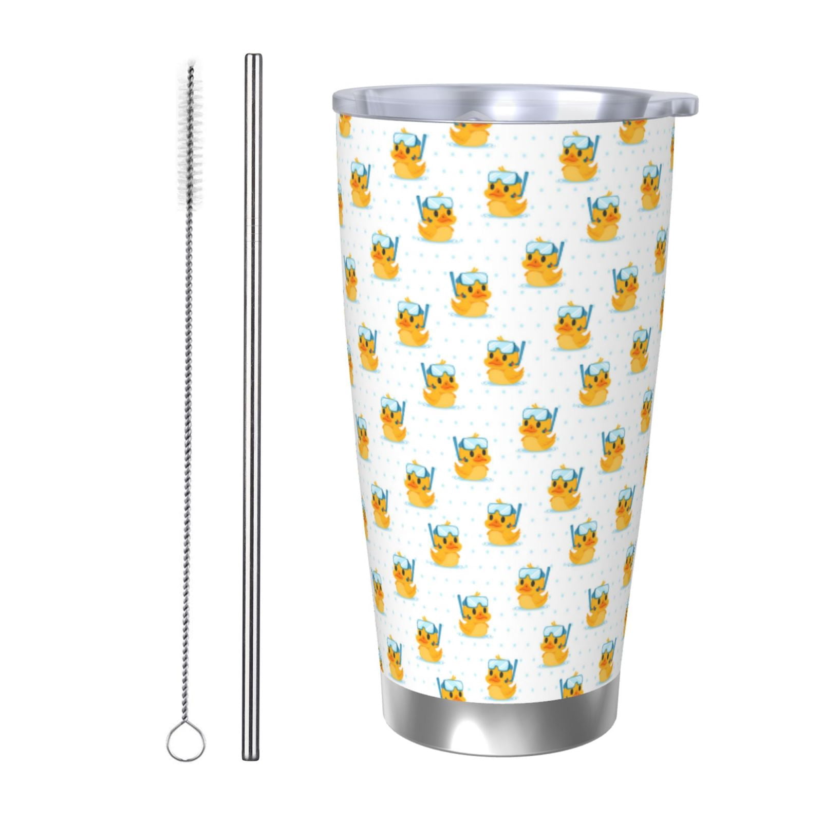 Fotbe Cute Duck Diver Pattern 20 oz Tumbler Stainless Steel Vacuum ...