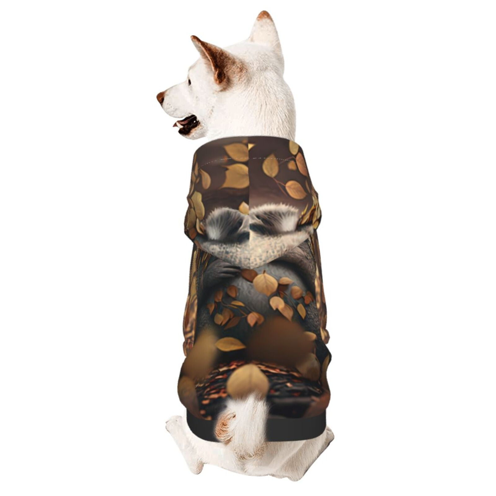 Fotbe Cute Fallen Leaf Koala Print Small Dog Sweater Hoodies Pet Grey ...