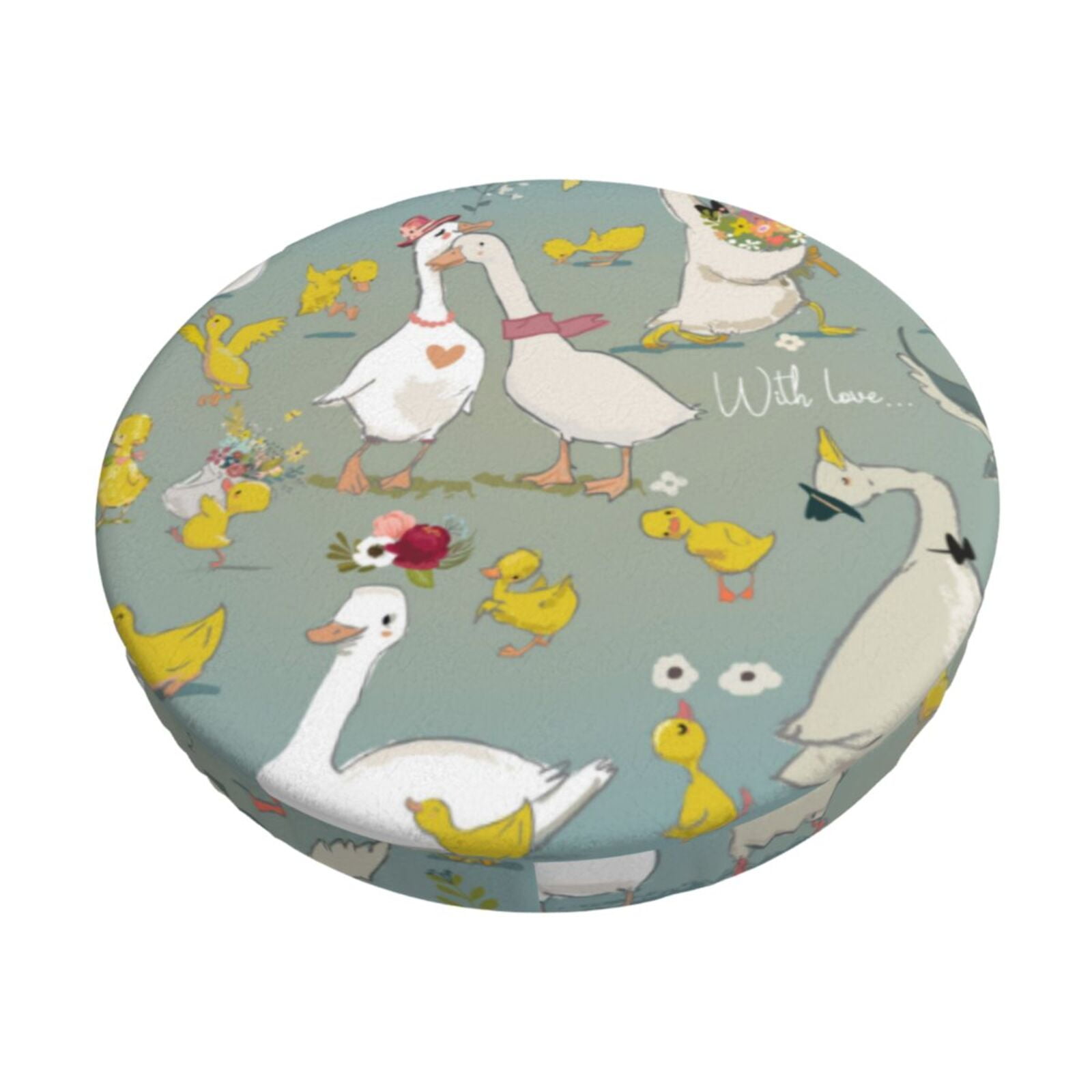 Fotbe Cute Farm Birds Velvet Round Bar Stool Covers,Washable Bar Chair ...