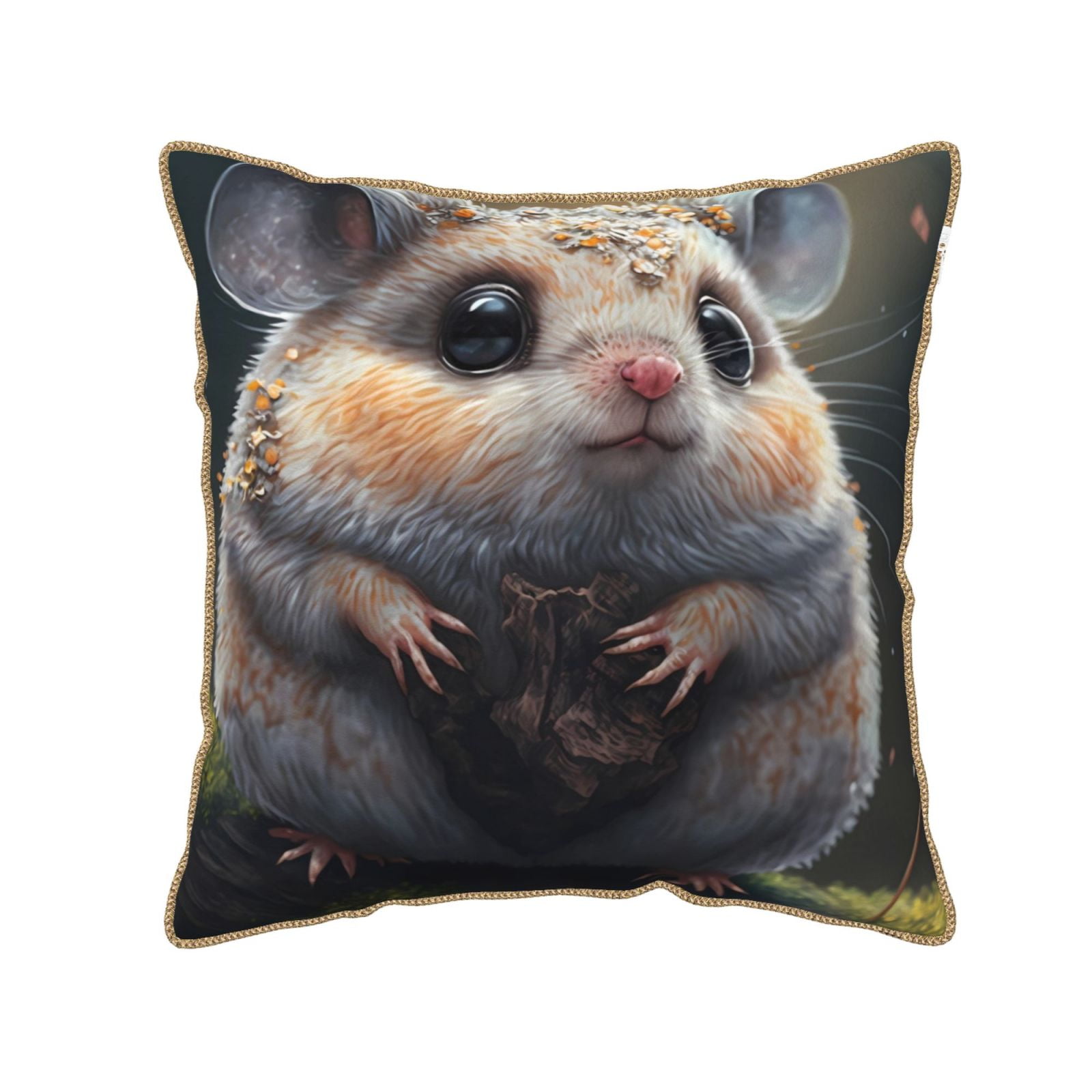 Fotbe Cute Fat Ball Branch Pattern Velvet Decorative Throw Pillow ...
