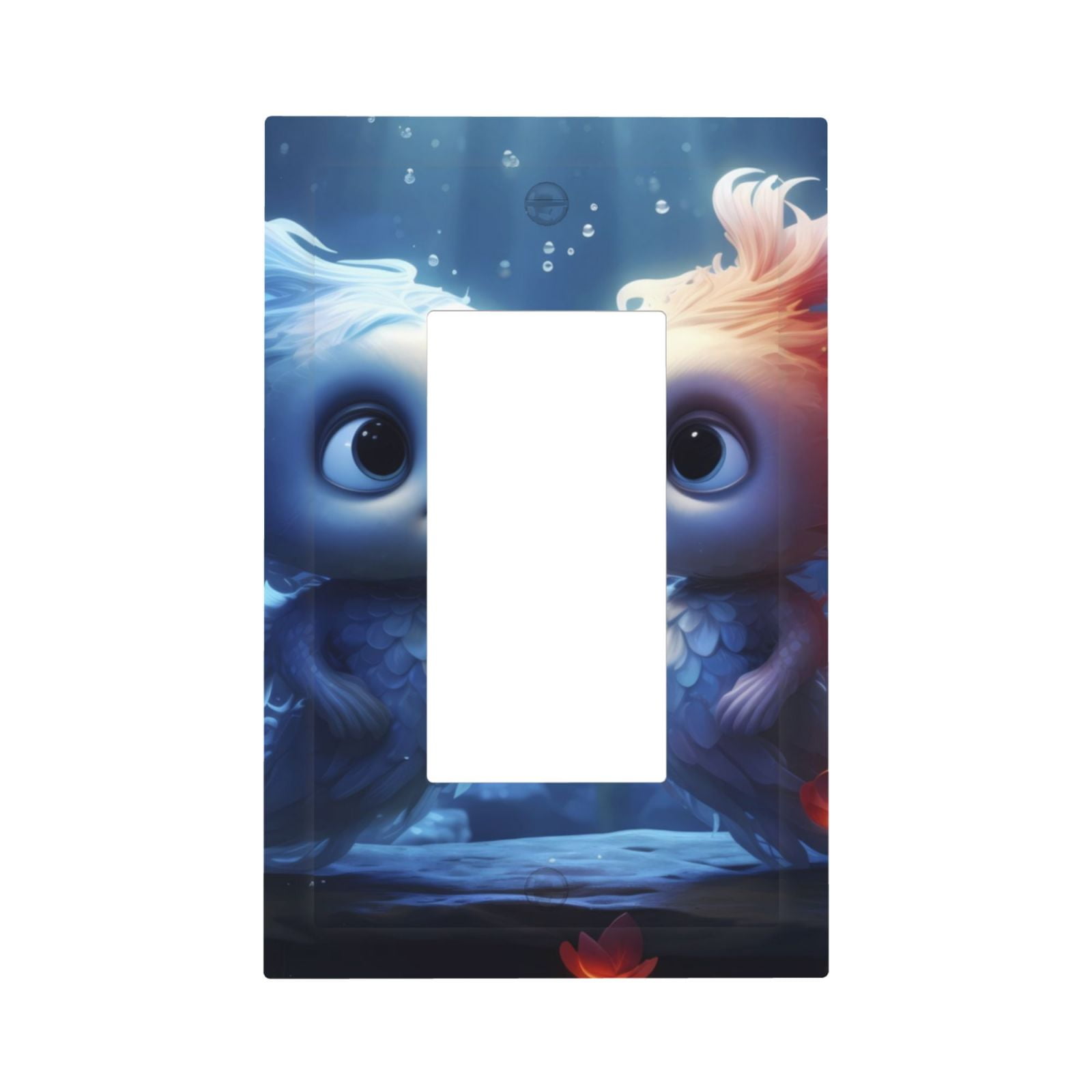 Fotbe Cute Fish Flower Couple Print Duplex Receptacle Wall Plate, 1 ...