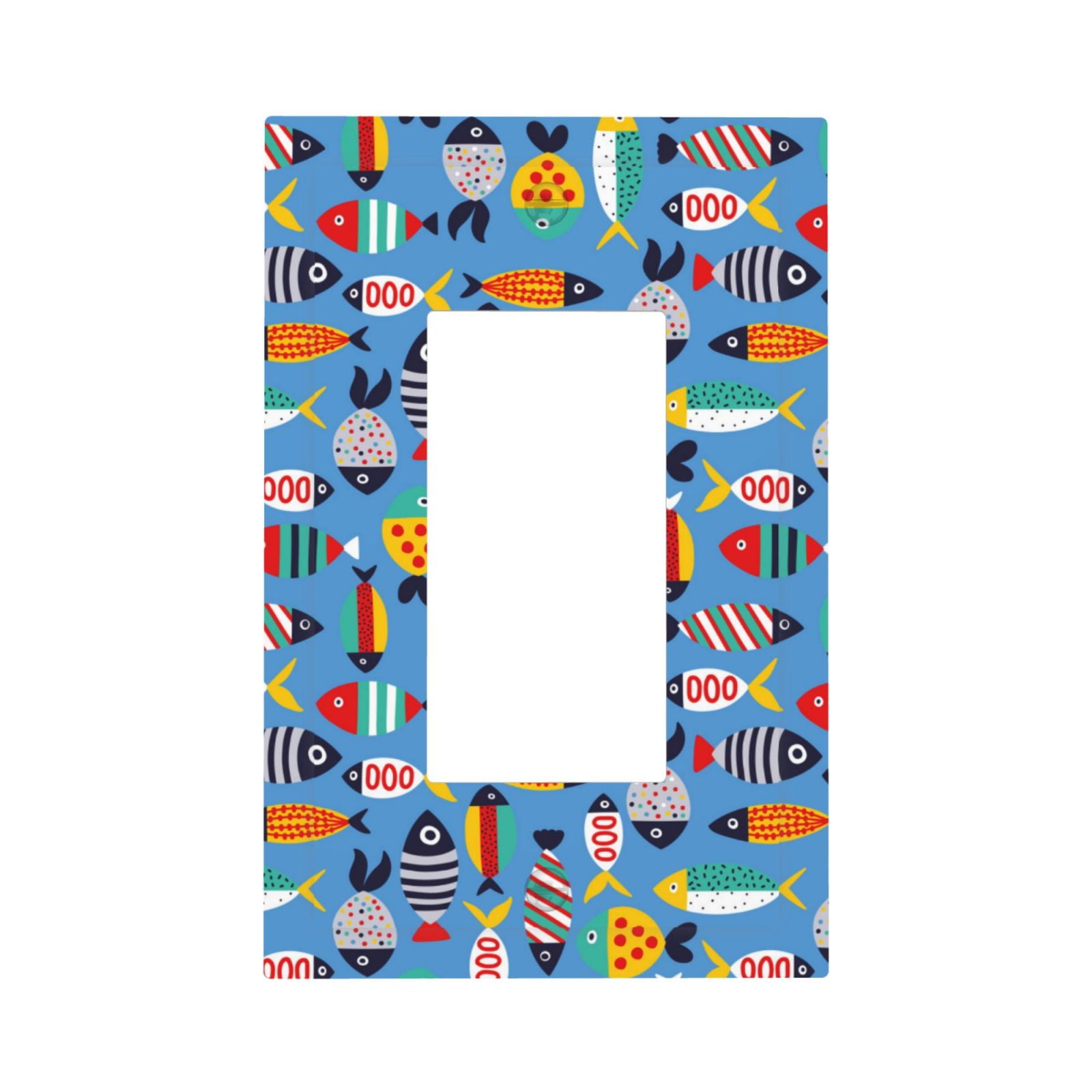 Fotbe Cute Flat Fish Print Duplex Receptacle Wall Plate, 1-Gang 5.0" x3 ...