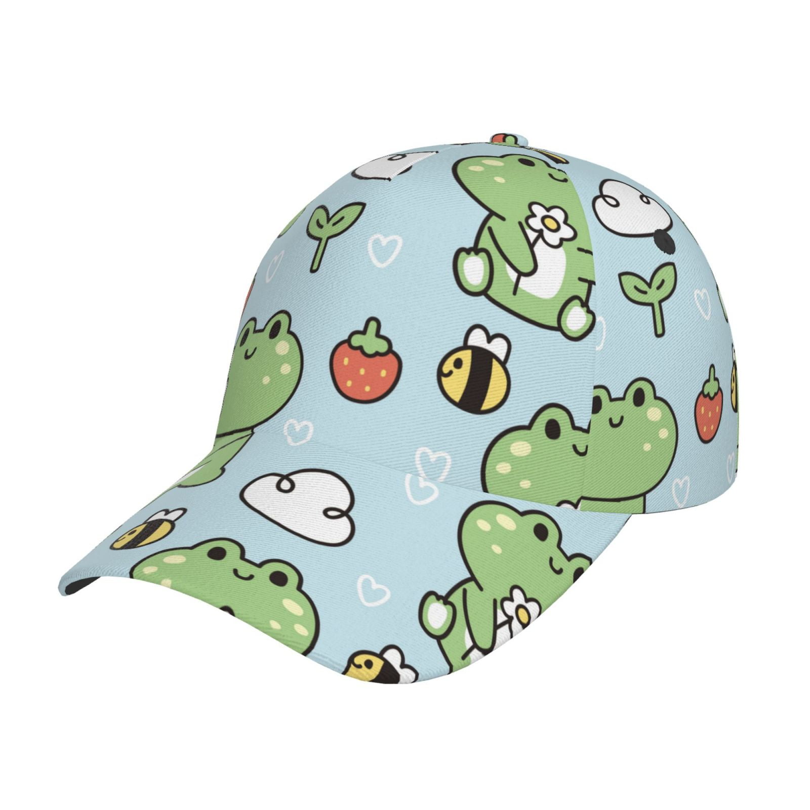 Fotbe Cute Floral Frog Baseball Cap, Cute Floral Frog Print Dad Hat ...