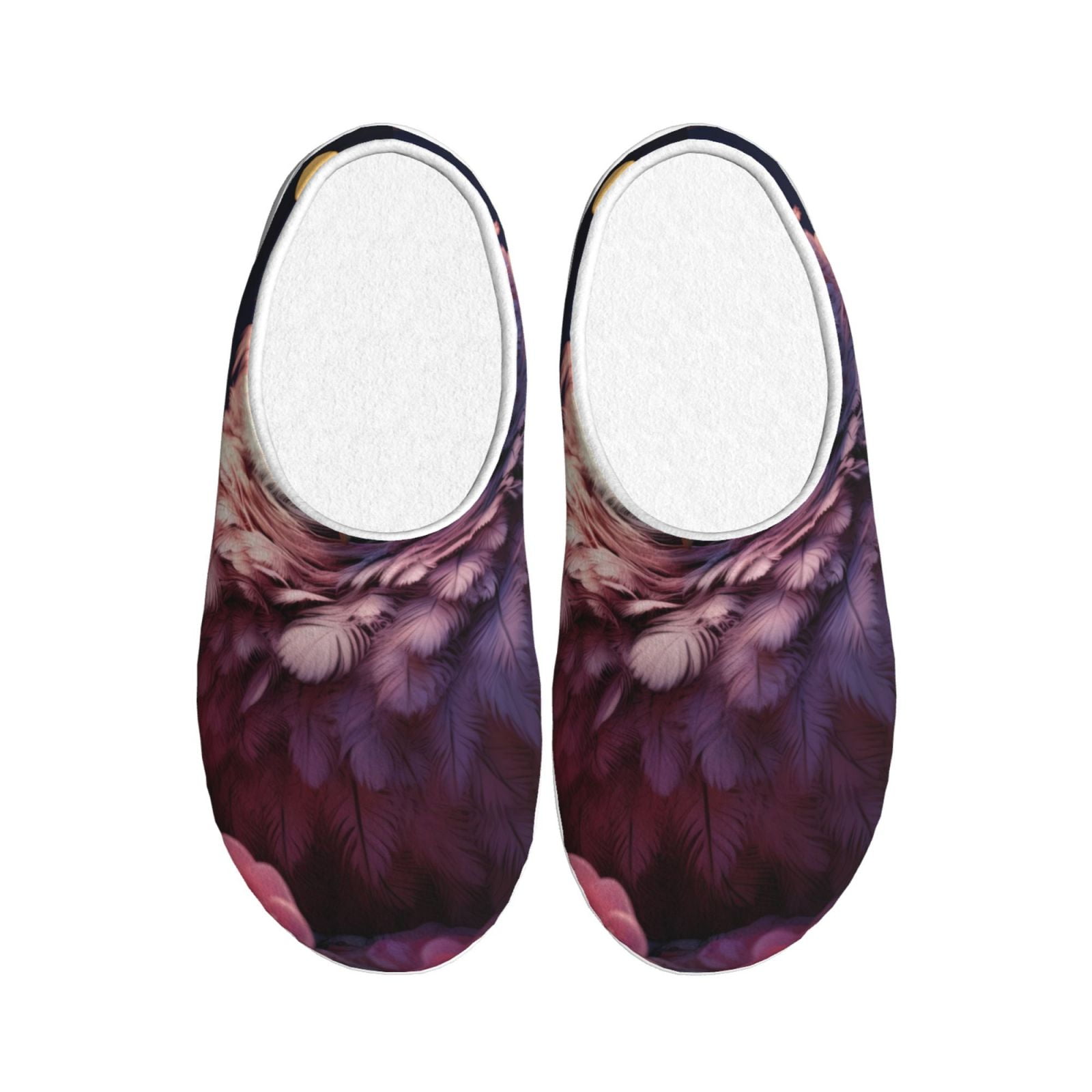 Fotbe Cute Flower Owl Pattern Women's Fuzzy Curly Fur Memory Foam ...