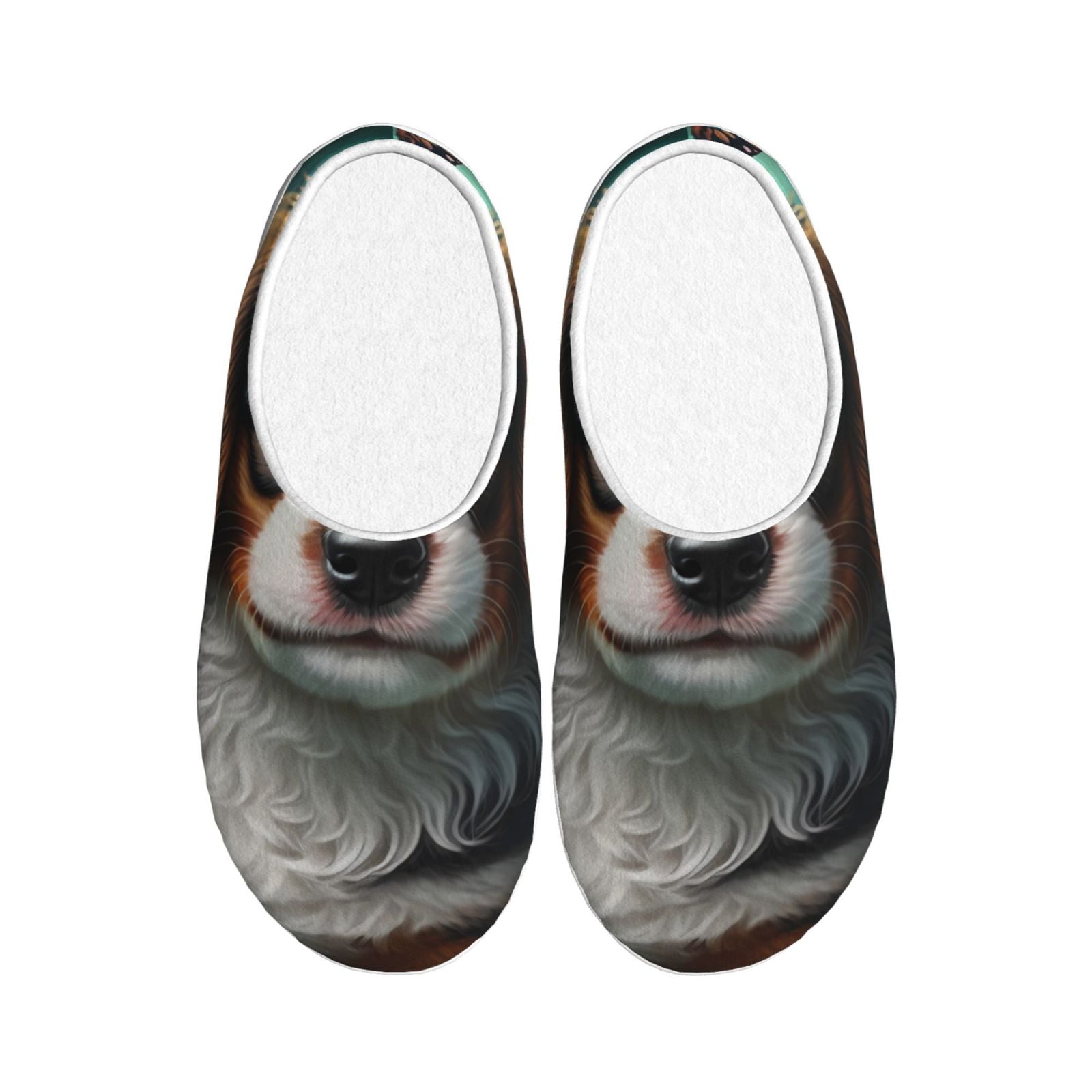 Fotbe Cute Flower Puppy Butterfly Pattern Women's Fuzzy Curly Fur ...