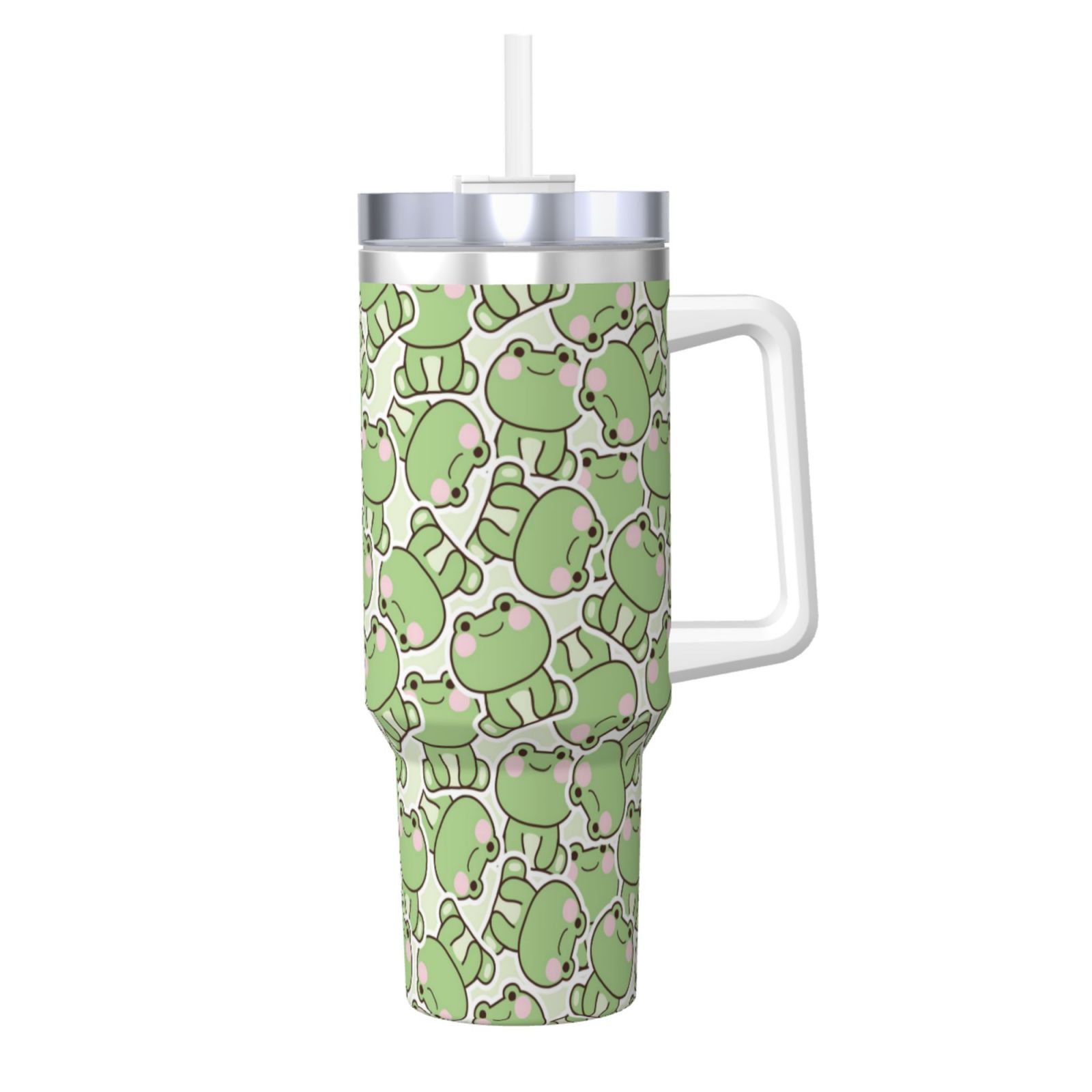 Fotbe Cute Frog Pattern 40oz Ice Bully With Handle And Straw Stainless ...