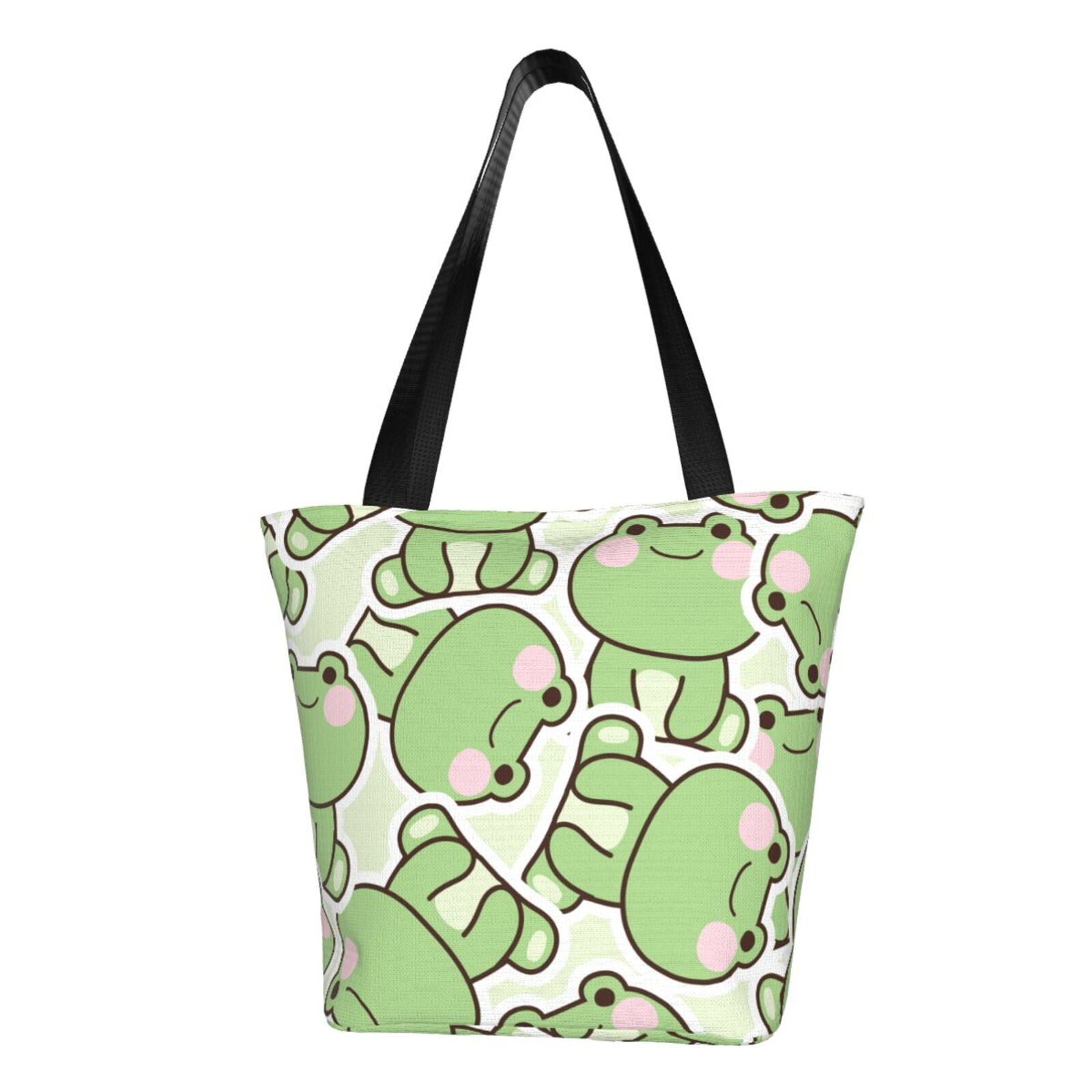 Fotbe Cute Frog Pattern Beach Tote,Shoulder Handbag,Spacious Tote Bag ...