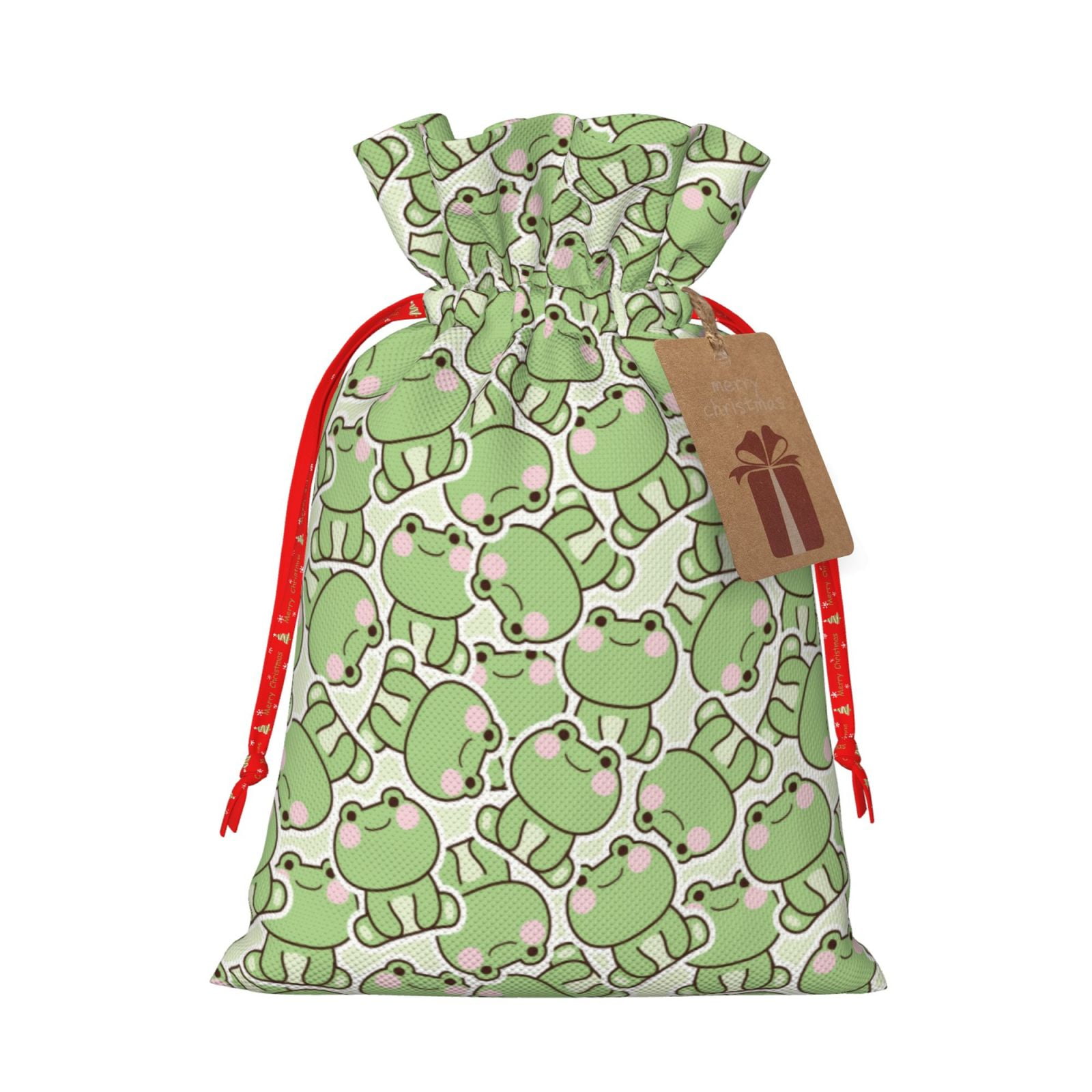 Fotbe Cute Frog Pattern Package Holiday Drawstring Gift Bags, Christmas ...