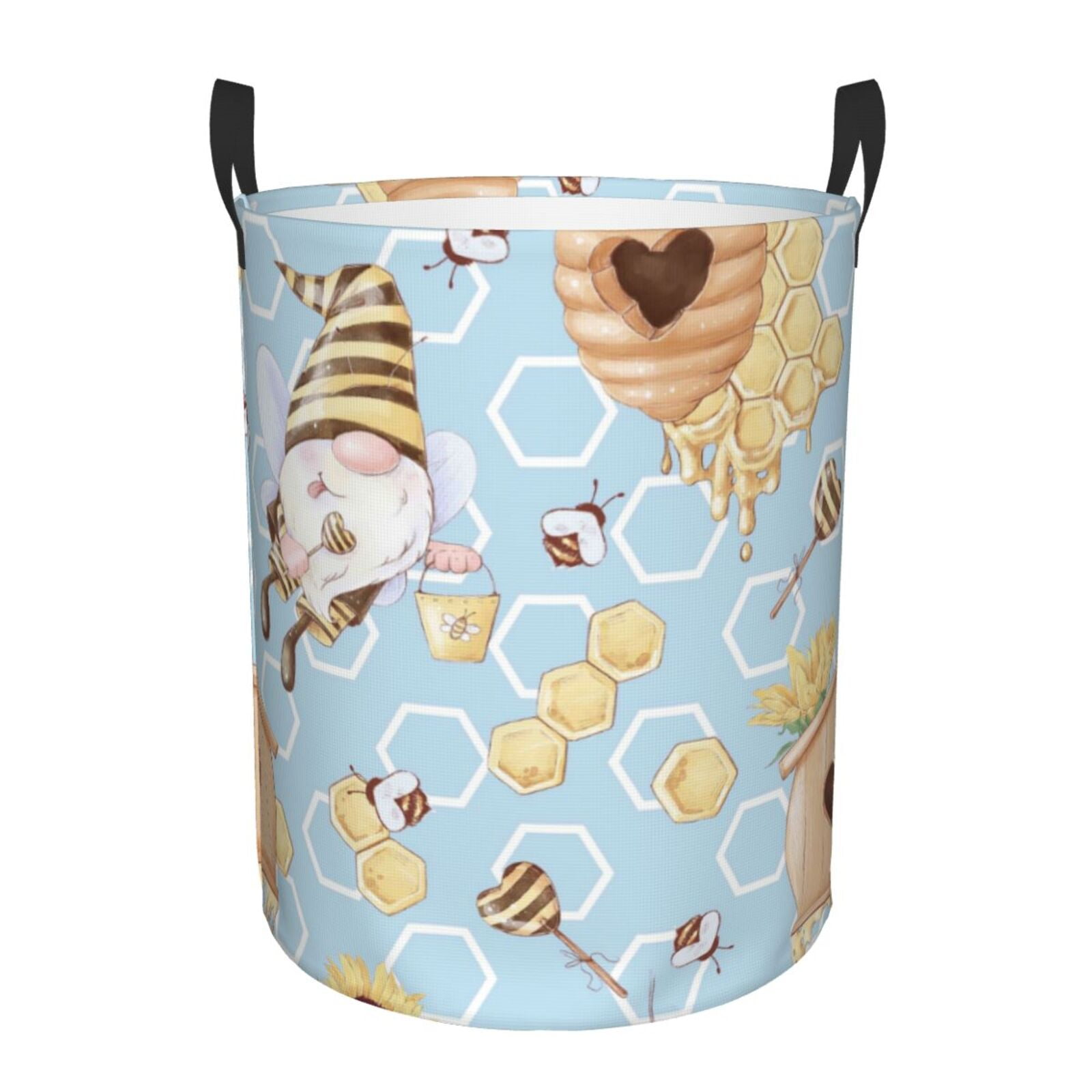 Fotbe Cute Gnome Bee Collects Honey Laundry Basket with Handles ...
