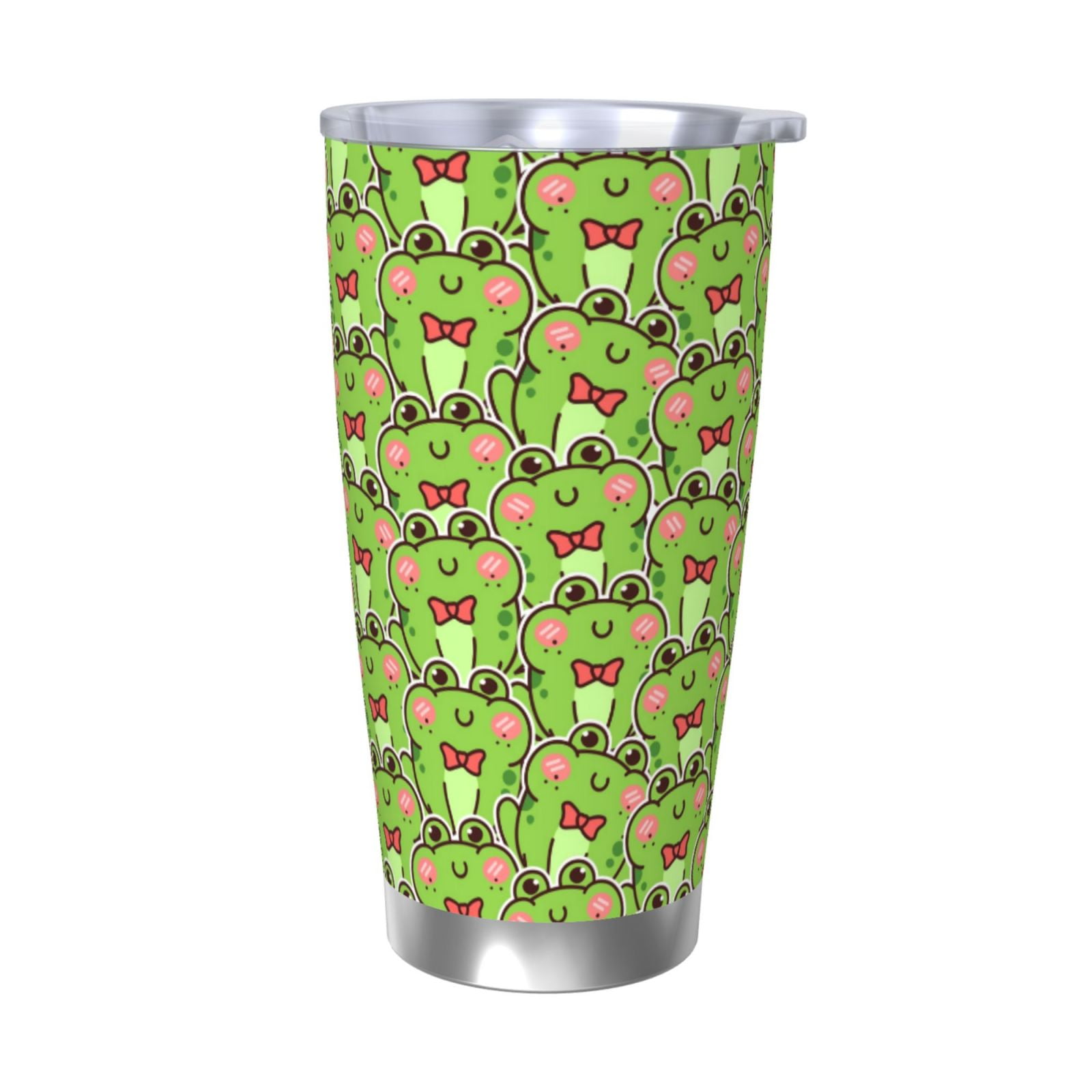 Fotbe Cute Green Frog Pattern 20 oz Tumbler Stainless Steel Vacuum ...