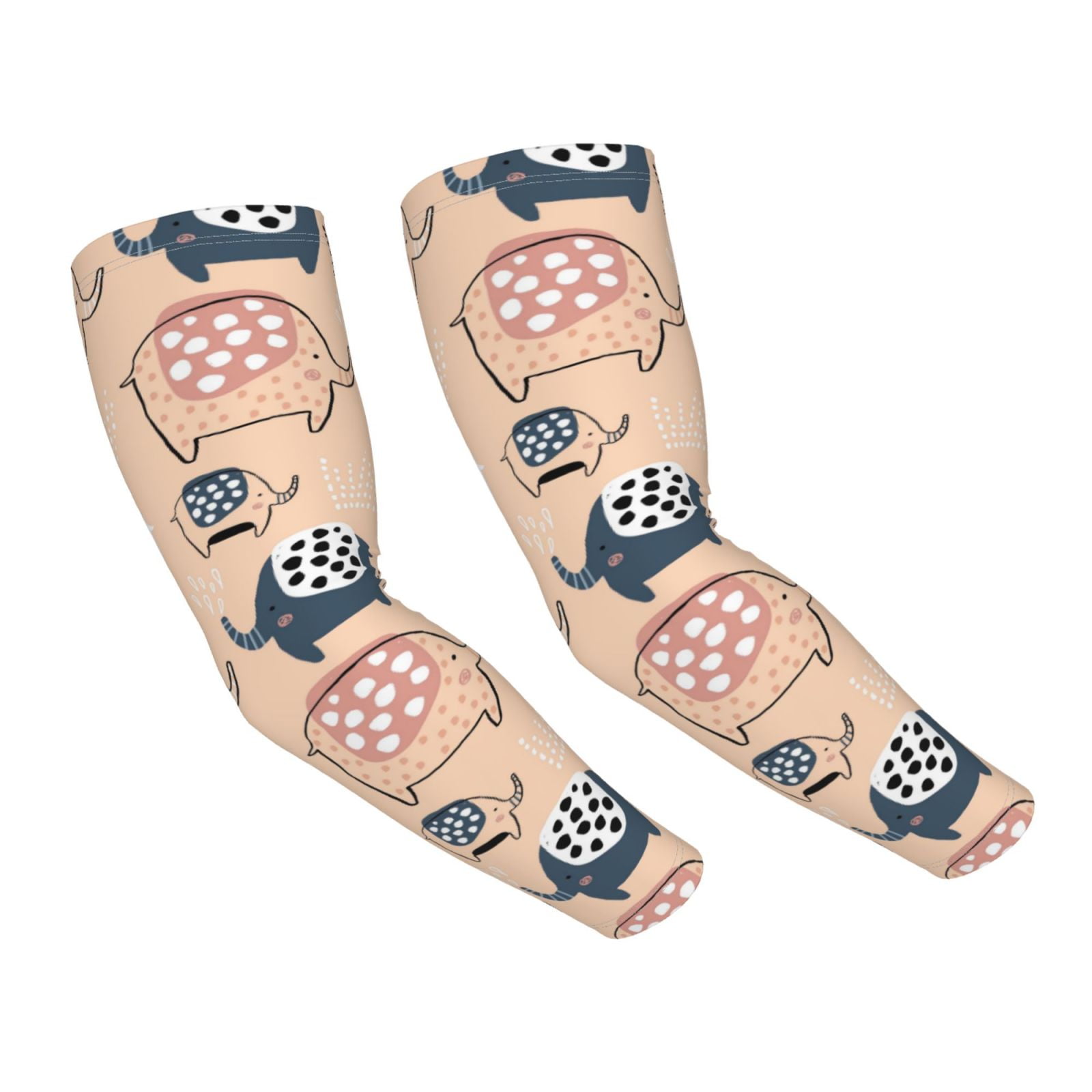 Fotbe Cute Ink Drawn Elephants UV Sun Protection Arm Sleeves - Tattoo Cover Up - Basketball Arm ...