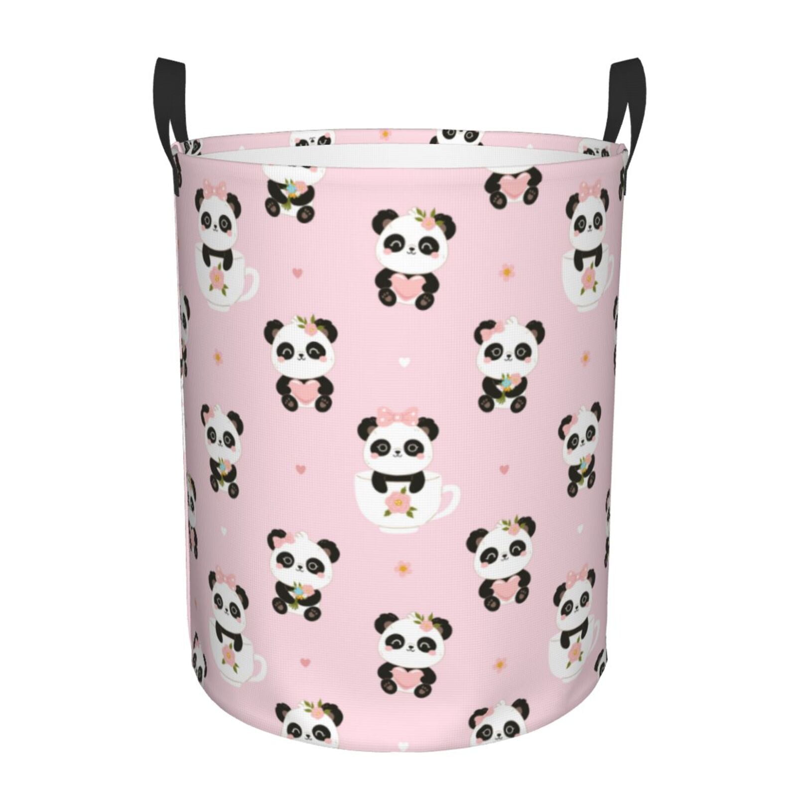 Fotbe Cute Kawaii Panda Pattern Laundry Basket with Handles, Waterproof ...