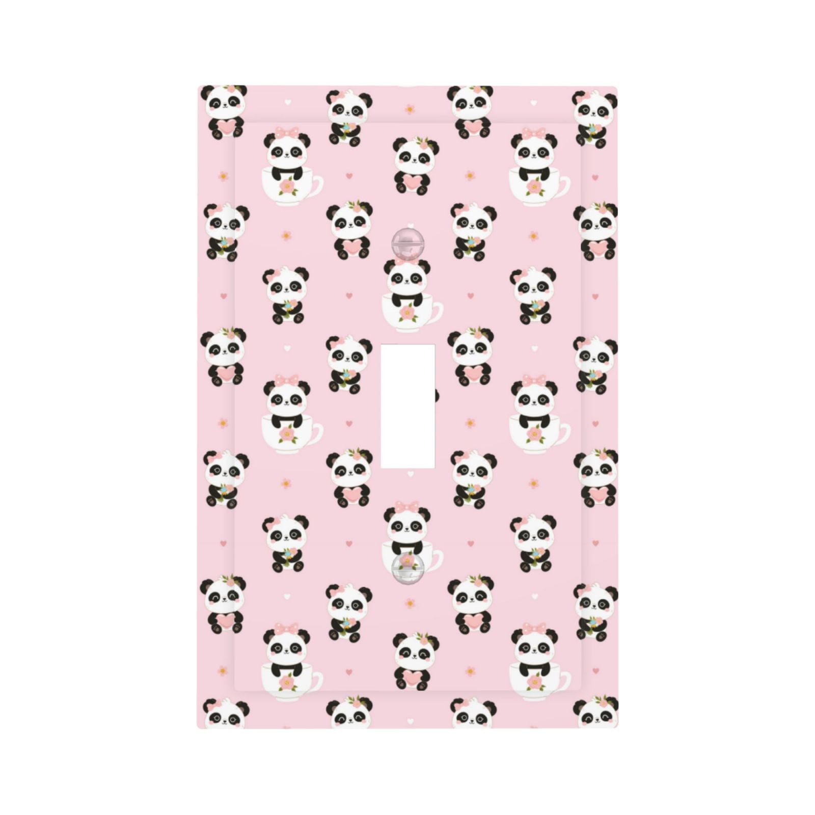 Fotbe Cute Kawaii Panda Print Duplex Receptacle Wall Plate, 1-Gang 5.0 ...