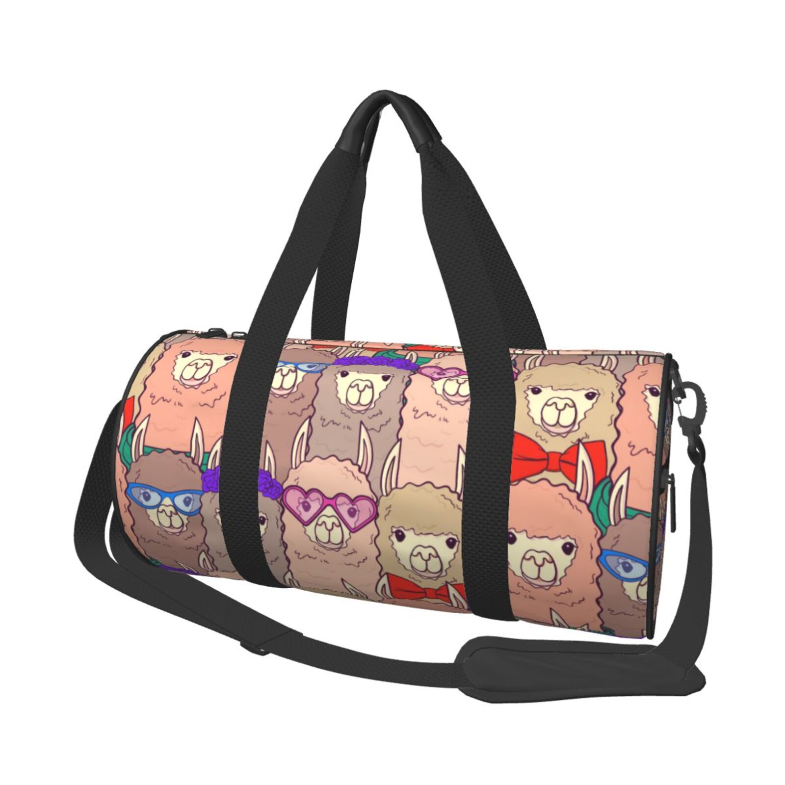 Fotbe Cute Lamas Pattern Foldable Sports Gym Bag with Wet Dry Pocket ...