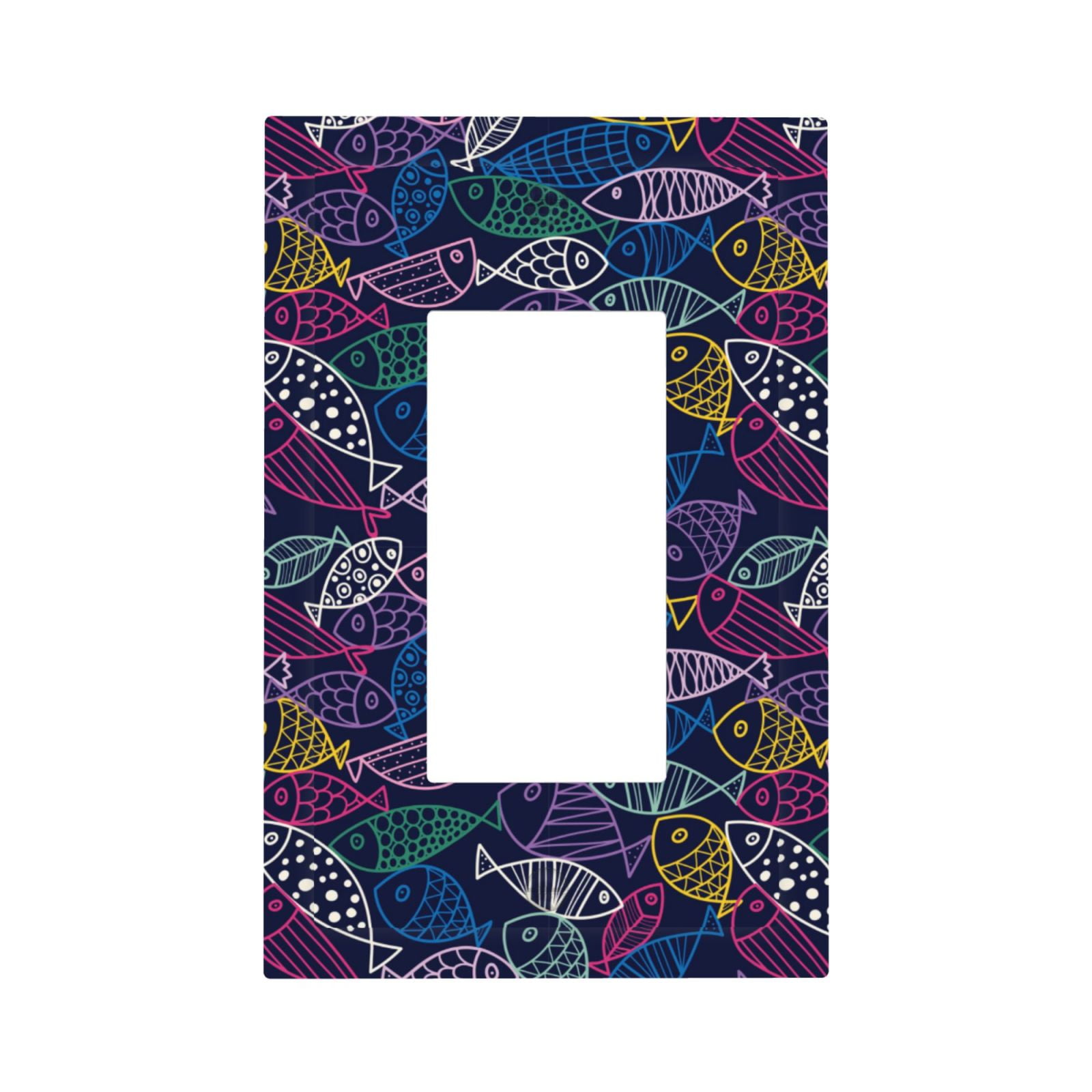 Fotbe Cute Line Fish Print Duplex Receptacle Wall Plate, 1-Gang 5.0" x3 ...