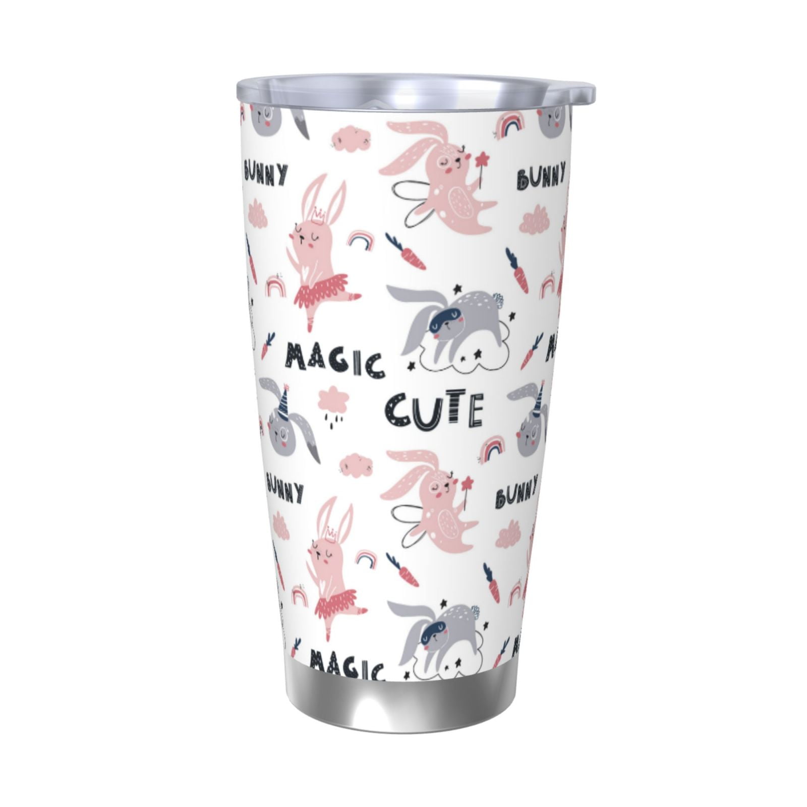 Fotbe Cute Magic Bunny Pattern 20 oz Tumbler Stainless Steel Vacuum ...