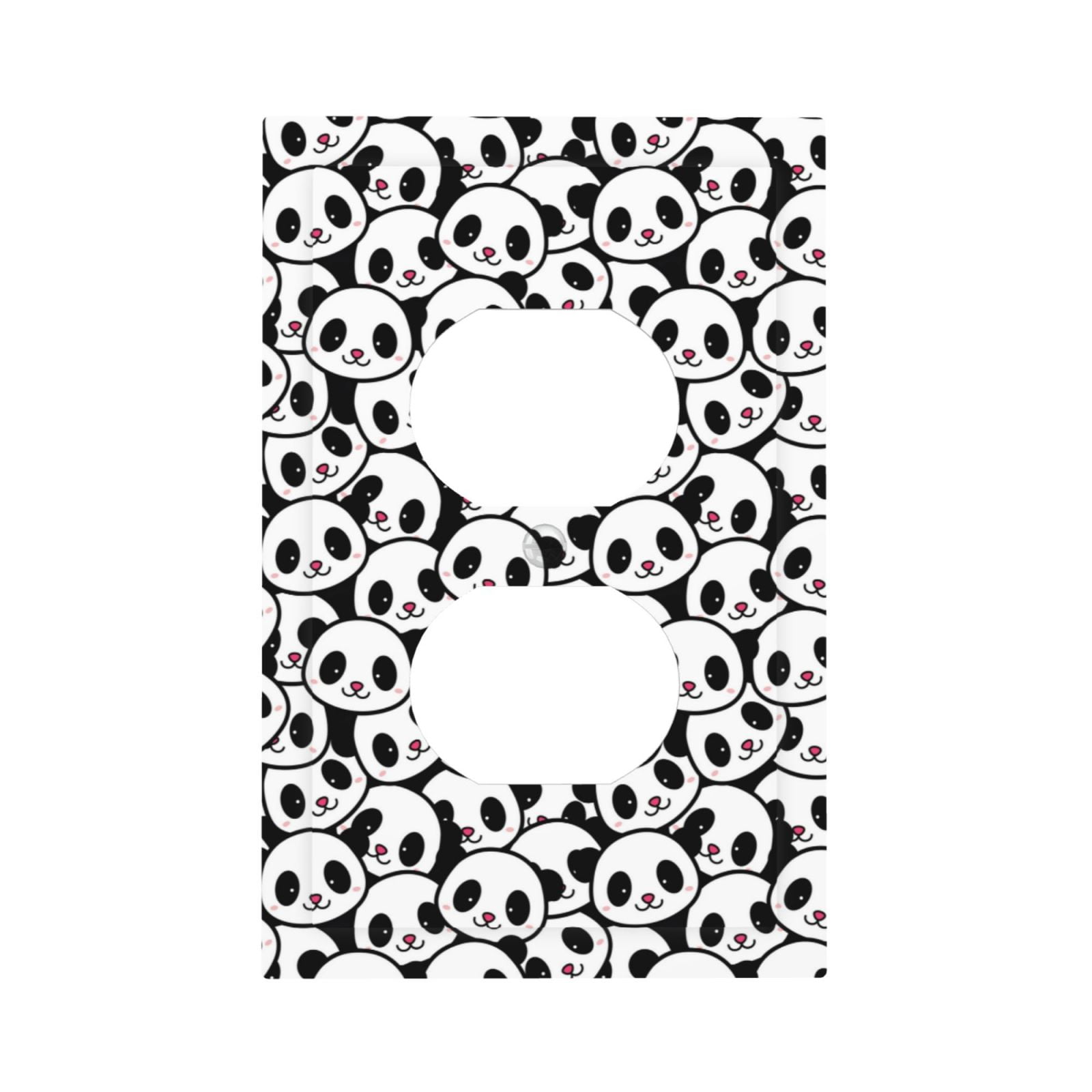 Fotbe Cute Panda Face Print Duplex Receptacle Wall Plate, 1-Gang 5.0 ...
