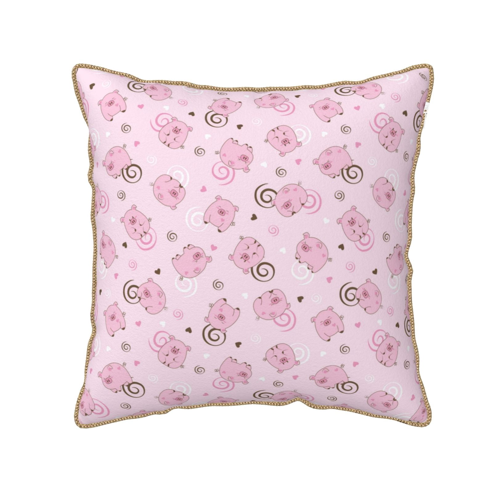 Fotbe Cute Pig Pattern Velvet Decorative Throw Pillow Covers with ...